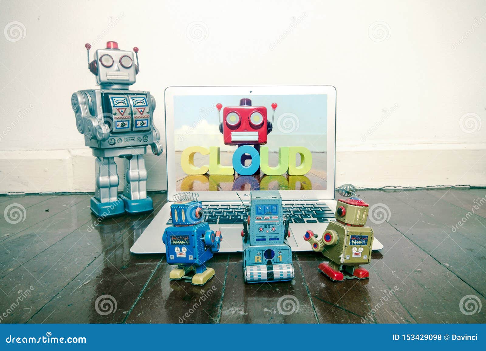 Kid Robots Learn about Cloud Computing Stock Photo - Image of data ...
