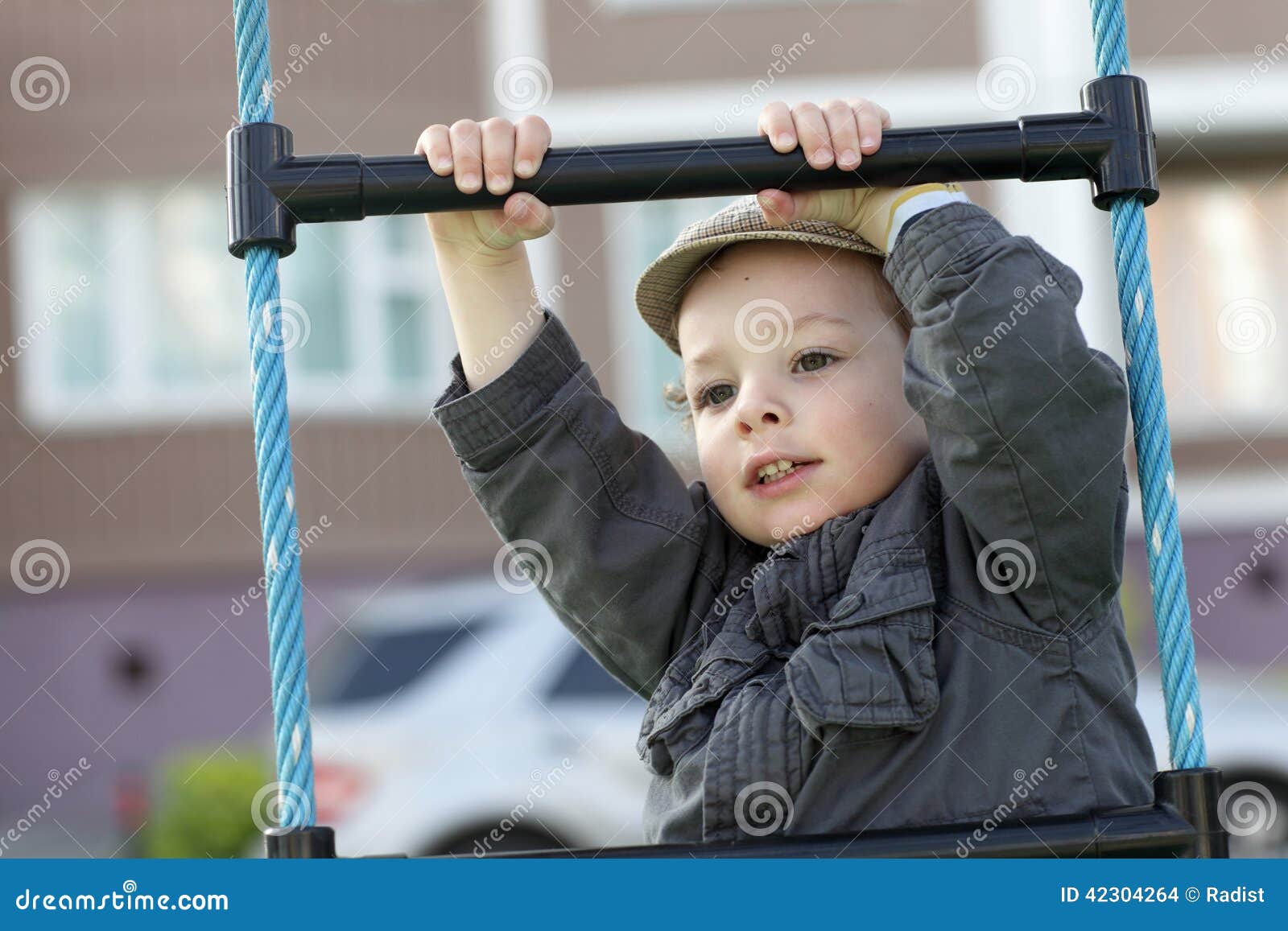 Kid on a rope ladder stock photo. Image of activity, healthy - 42304264