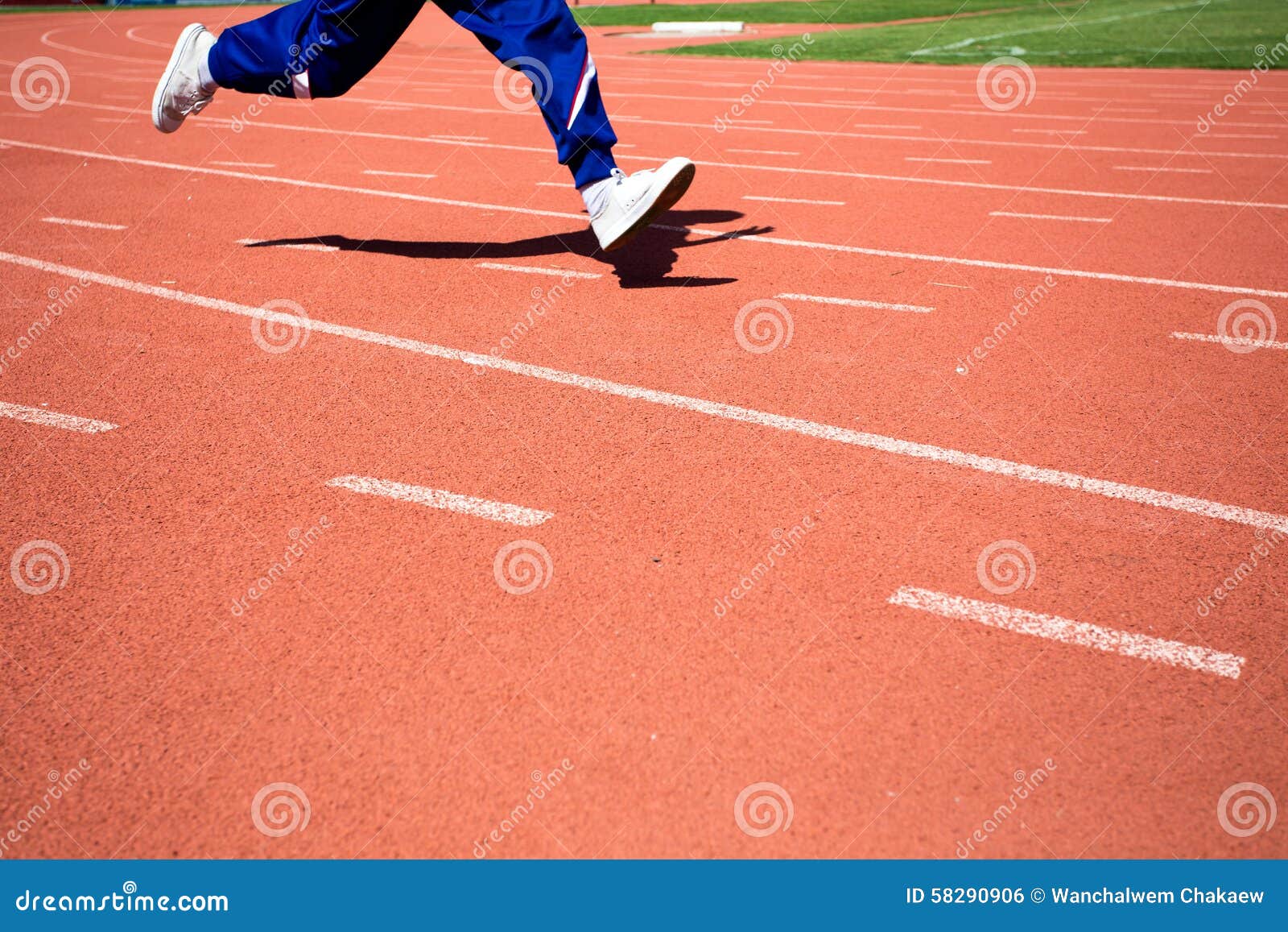 Kid Runing on Track in the Stadium Stock Photo - Image of runing, field ...