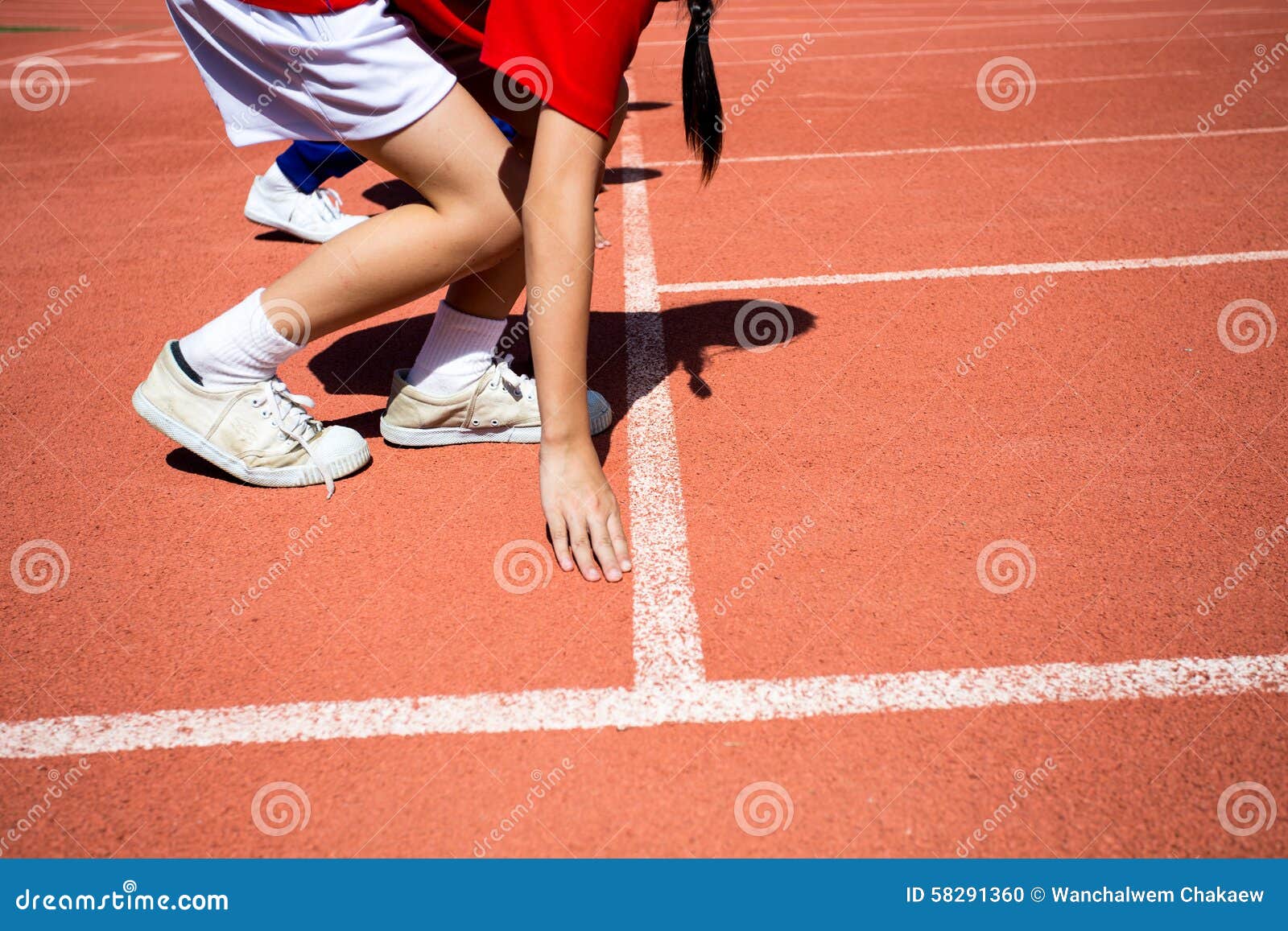 Kid Runing on Track in the Stadium Stock Photo - Image of active ...