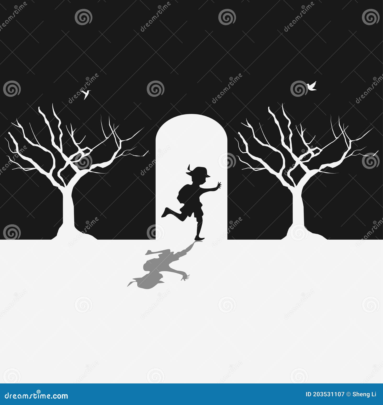 A Kid Running into a Room Illustration Stock Vector - Illustration of ...