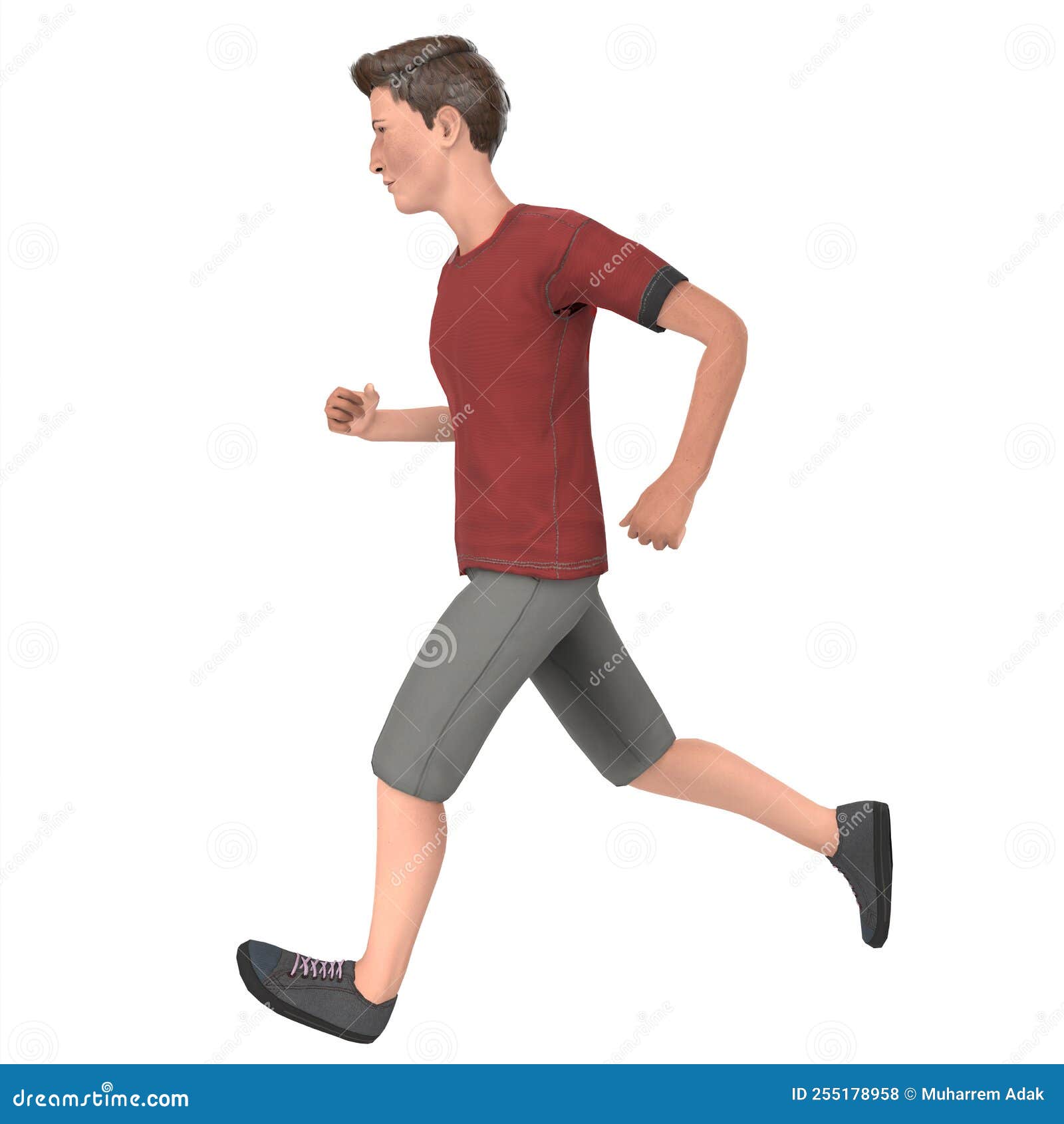 Kid is Running To Left Side 3d Modelling Stock Illustration ...