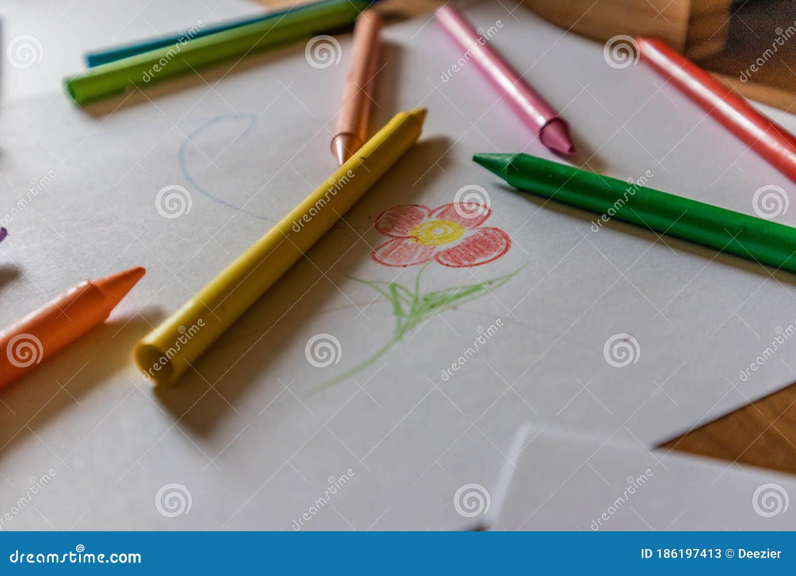 Kid& X27;s Colored Crayons Stock Image - Image of kids, playtime: 186197413