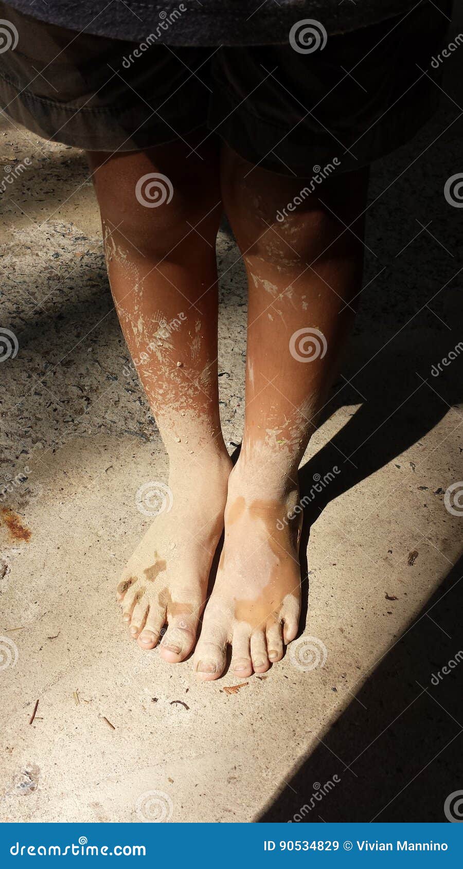 Kid`s dirty legs stock image. Image of feet, outside - 90534829