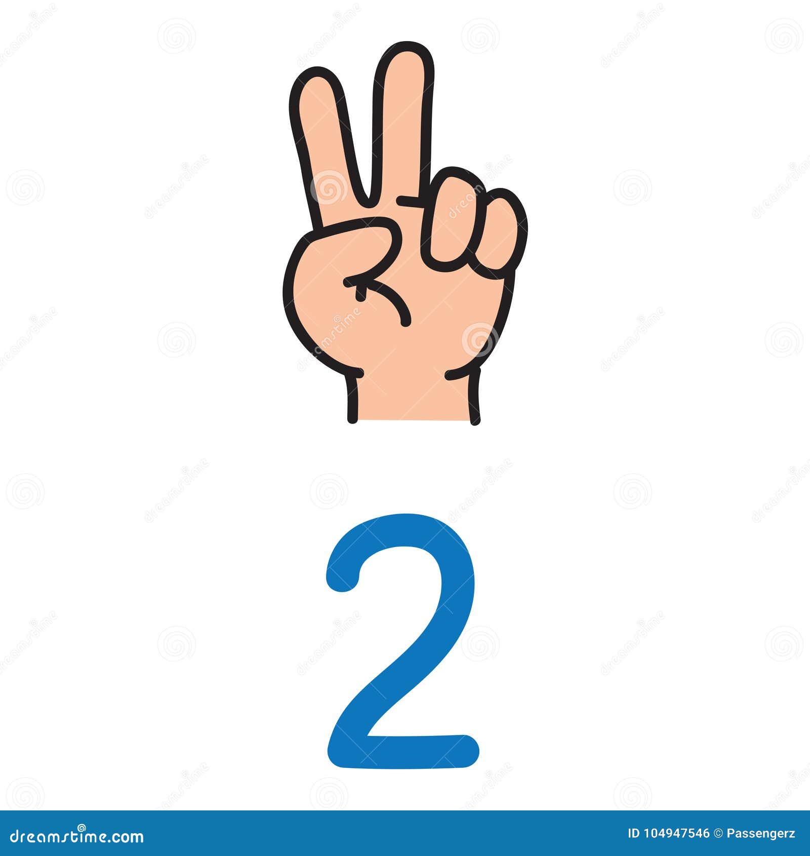 Hand Showing Three Fingers On White Of Vector Illustrations ... Hand Showing Three Fingers On White Of Vector Illustrations ...