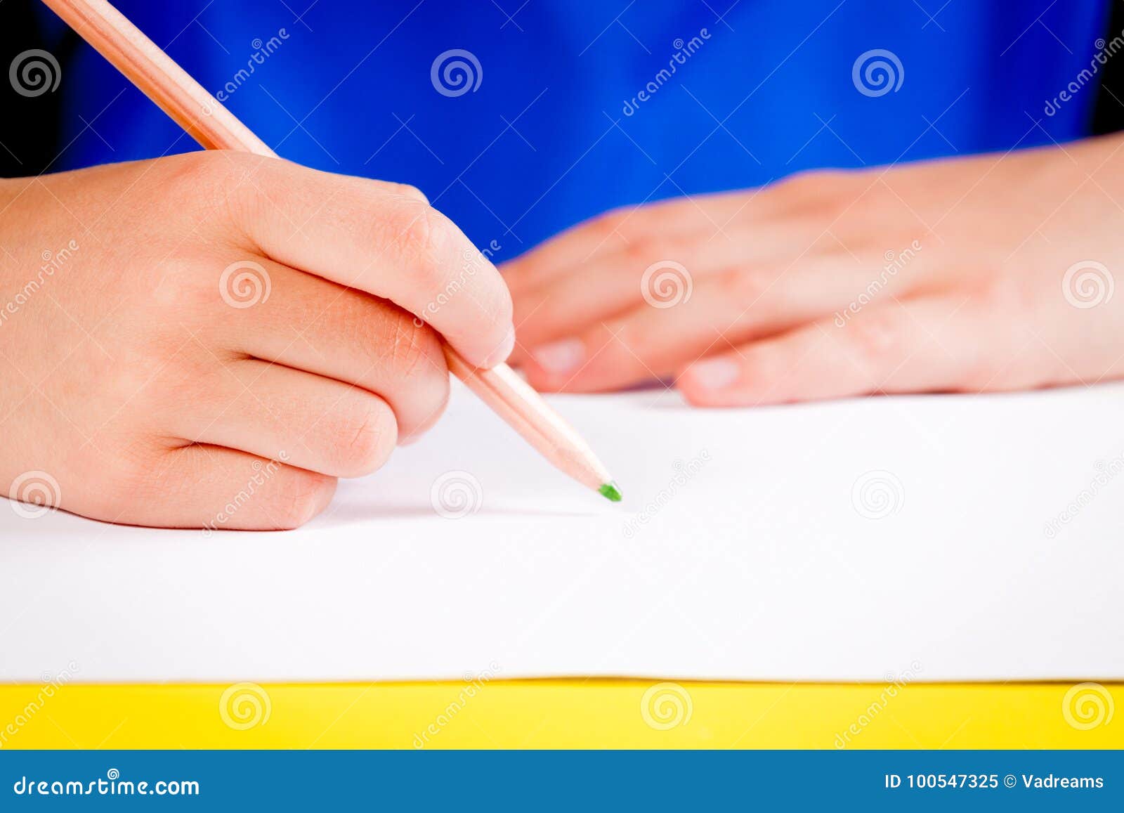 Kid`s Hands Drawing with Colored Pencils Stock Image - Image of pencil ...