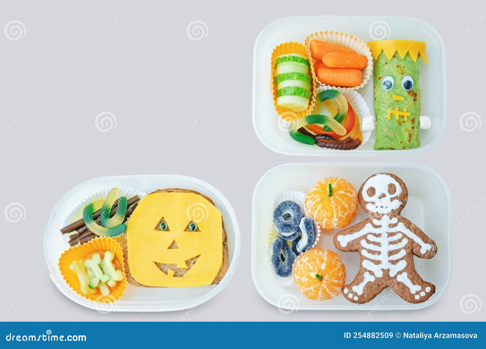 Kid`s Lunch Box in the Form of Monsters for Halloween Stock Image ...