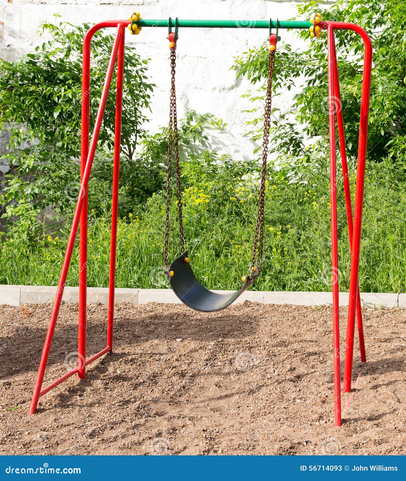Kid S Modern Red Playground Swing Stock Image - Image of childhood ...