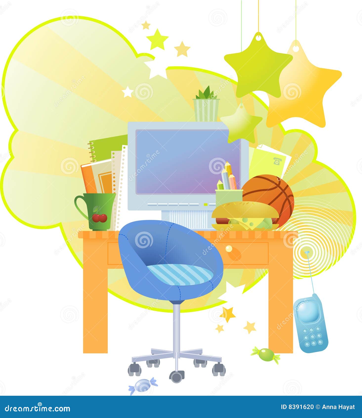Kid s Working Table stock vector. Illustration of chair - 8391620