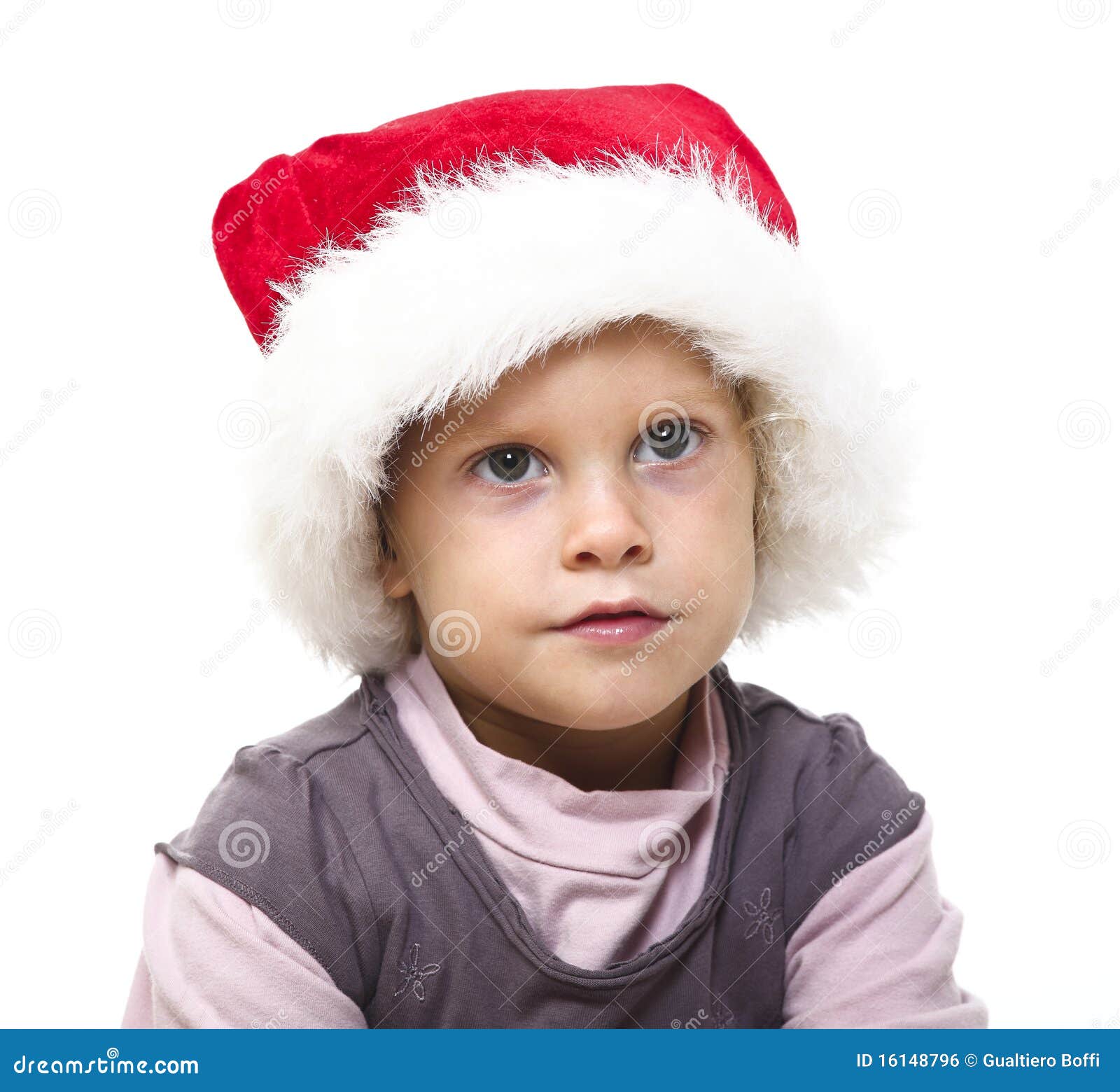 Kid with santa hat stock photo. Image of childhood, christmas - 16148796