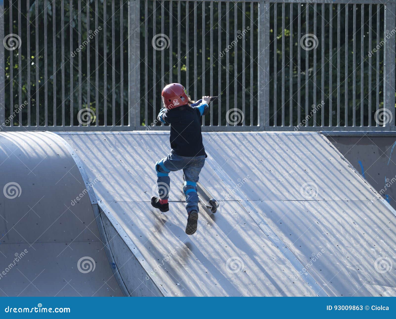 Kid with a scooter editorial stock photo. Image of riding - 93009863