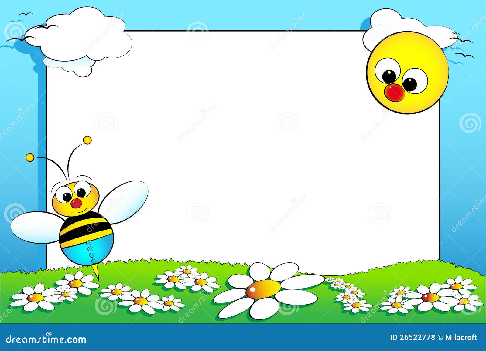 Kid Scrapbook with Blank Frame Message Stock Vector - Illustration of ...