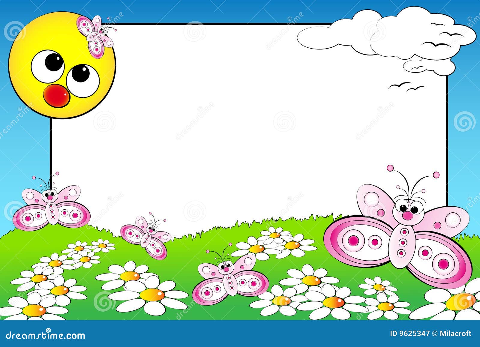 Kid Scrapbook with Blank Frame Message Stock Vector - Illustration of ...