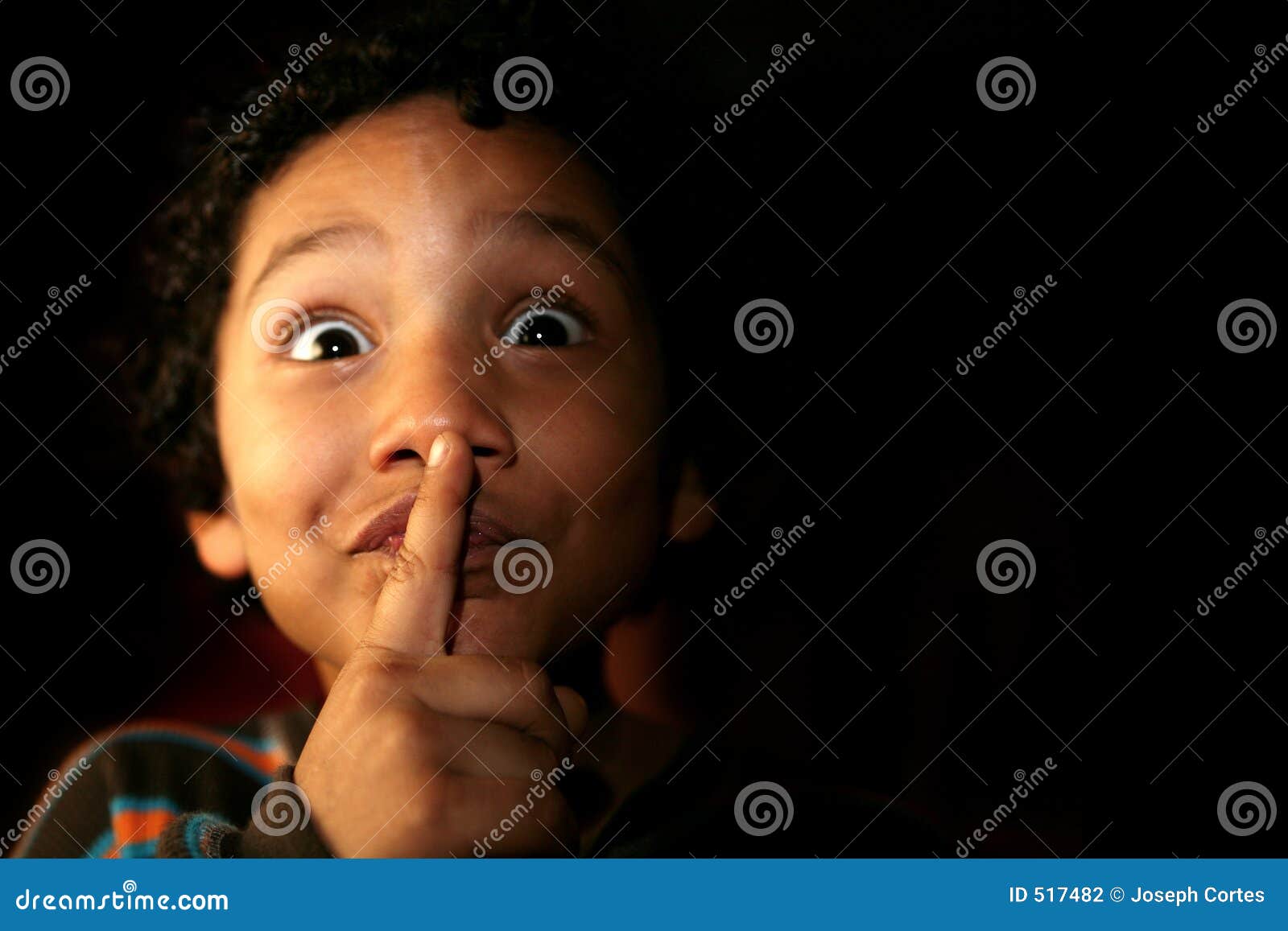 Kid with a Secret or Silence Expression Stock Photo - Image of cheerful ...