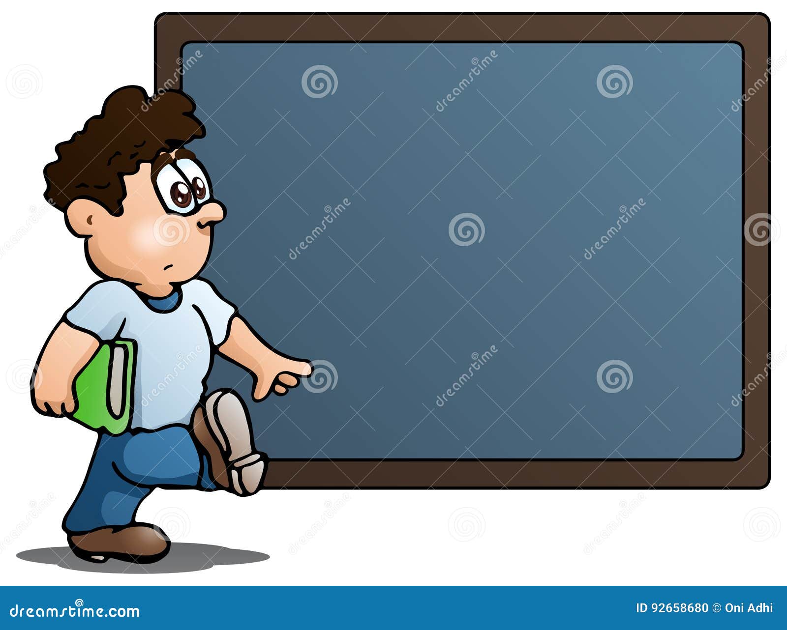 Kid See Board on Isolated White Stock Illustration - Illustration of ...