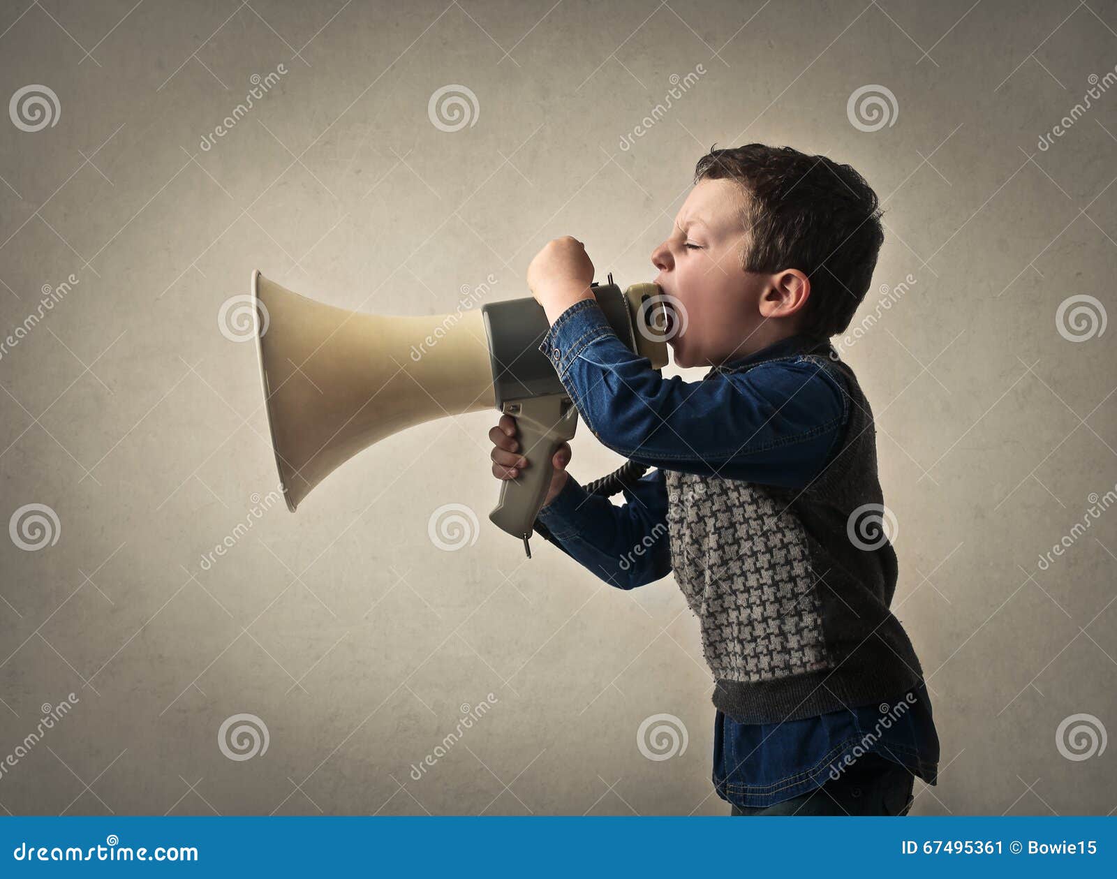 Kid Shouting through Loudspeaker Stock Image - Image of object ...