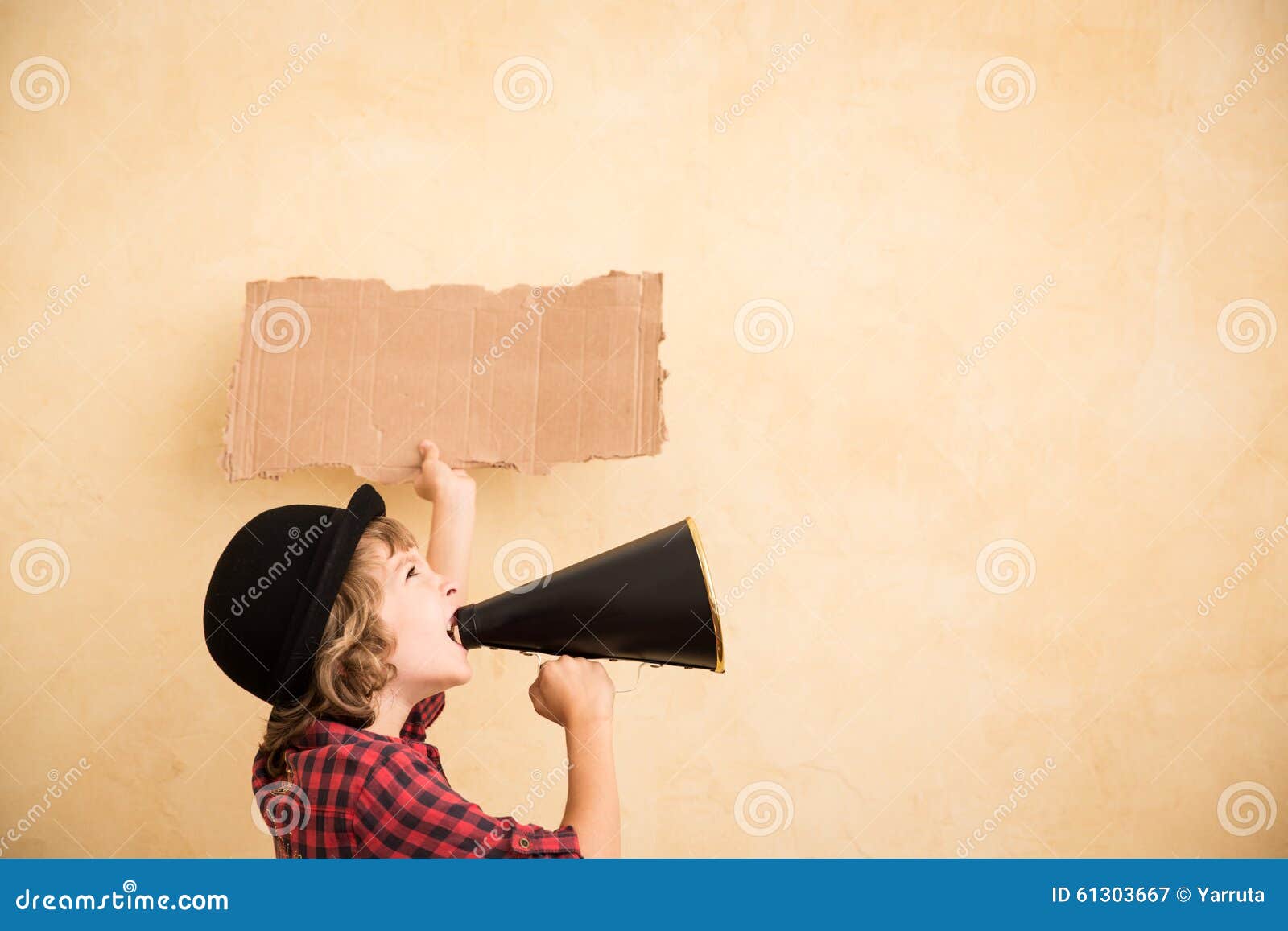 Kid Shouting through Megaphone Stock Image - Image of holiday, message ...