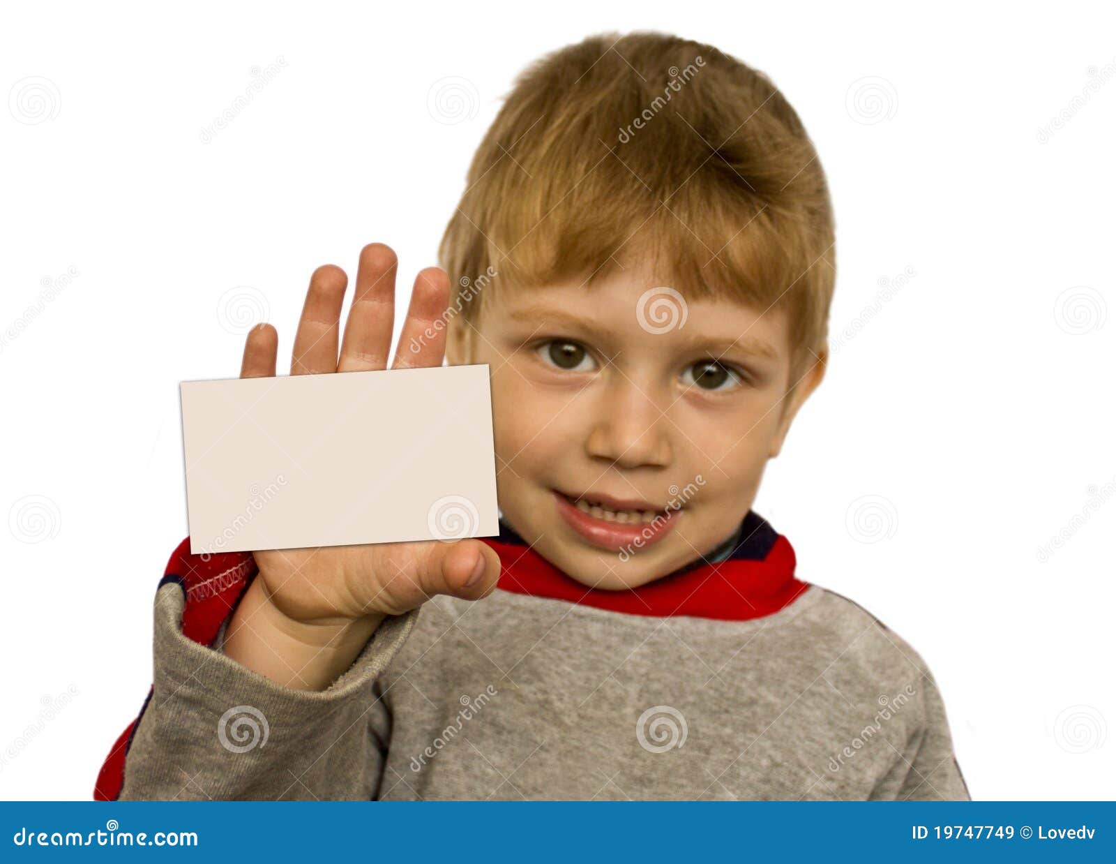 Kid showing a card stock image. Image of communication - 19747749