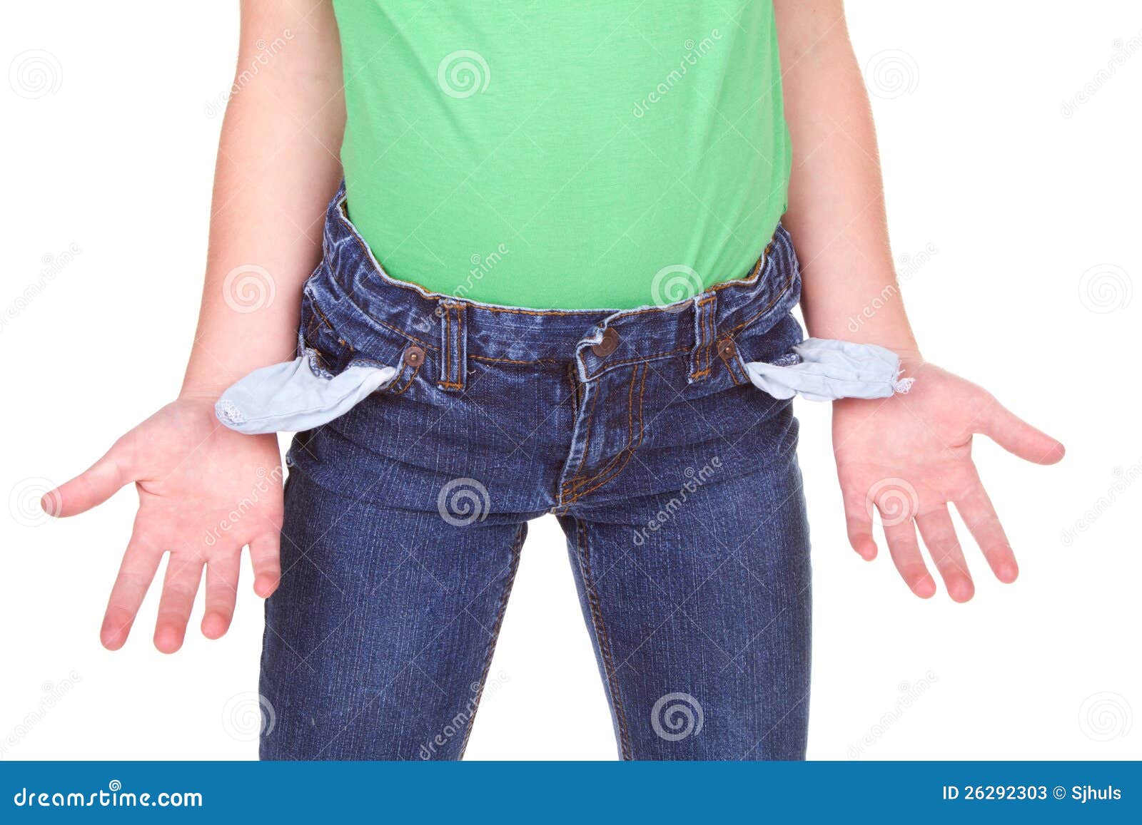 Kid showing empty pockets stock image. Image of loss - 26292303