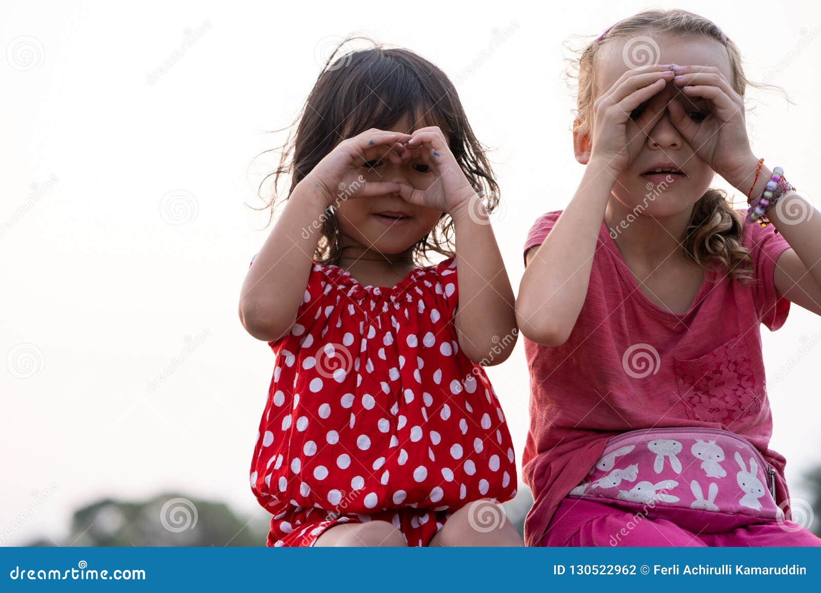 Kid Showing Gesture of Looking Far Stock Photo - Image of childhood ...