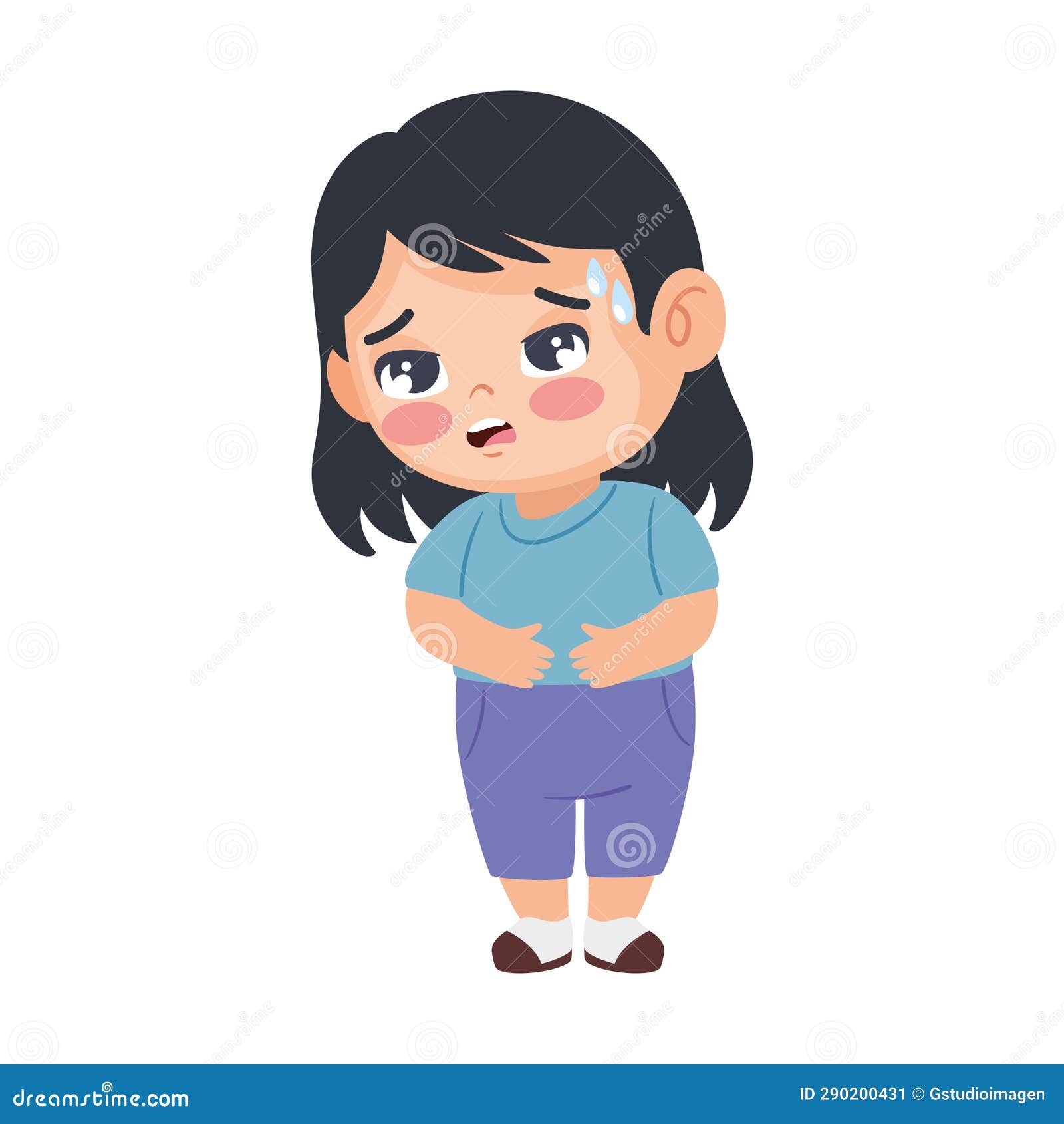 Kid sick sweating stock vector. Illustration of sweat - 290200431
