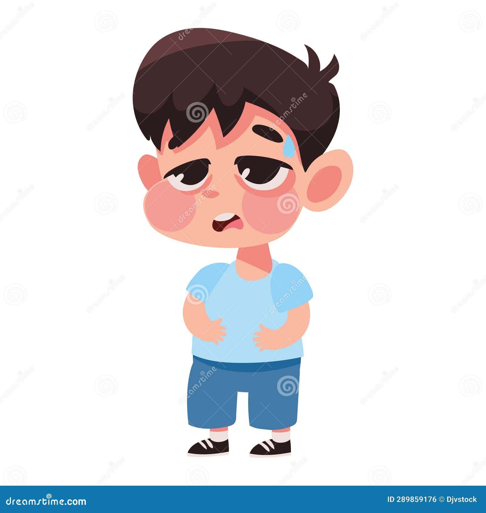 Kid sick sweating stock vector. Illustration of heat - 289859176