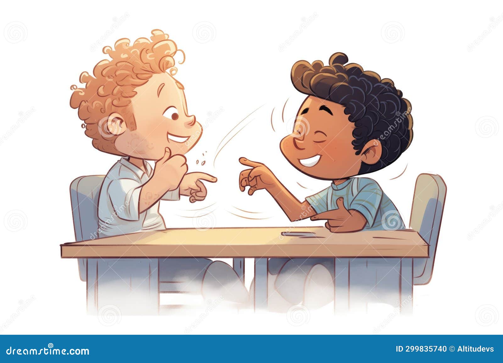 Kid Signing Help To His Deaf Friend Stock Photo - Image of ...