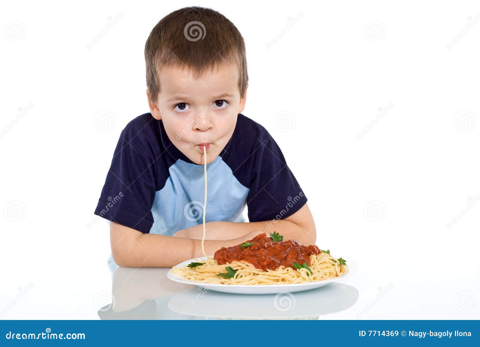 Kid sipping up pasta stock image. Image of healthy, health - 7714369
