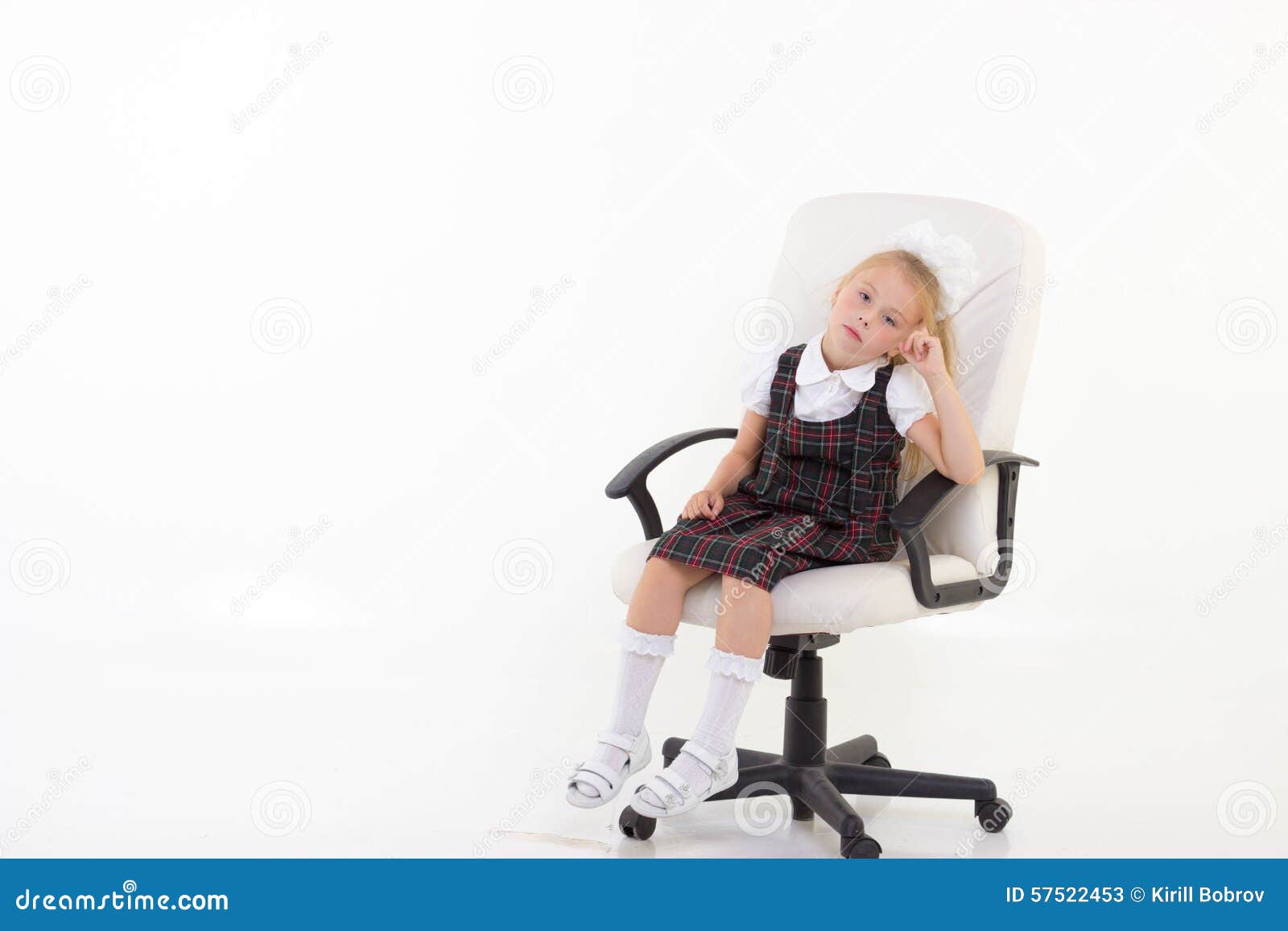 Kid Sit on Chair and Thinking Stock Image - Image of genius, glasses ...