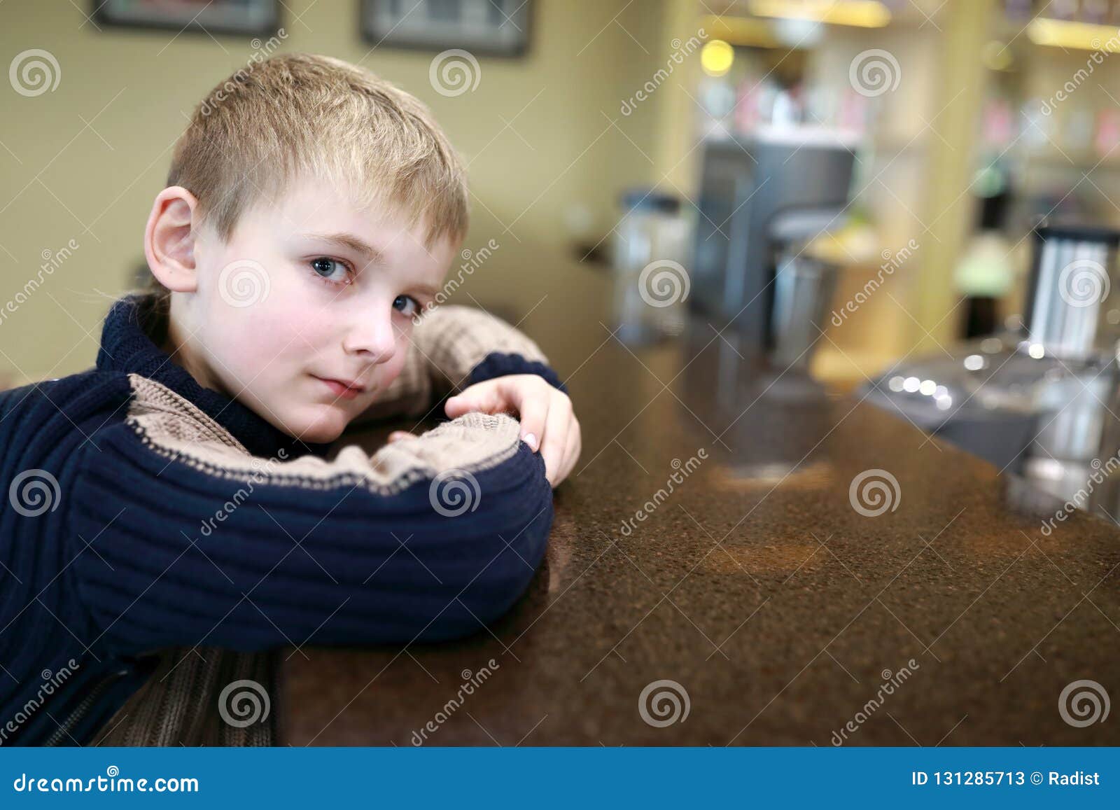 Kid sitting at bar stock image. Image of healthy, concept - 131285713