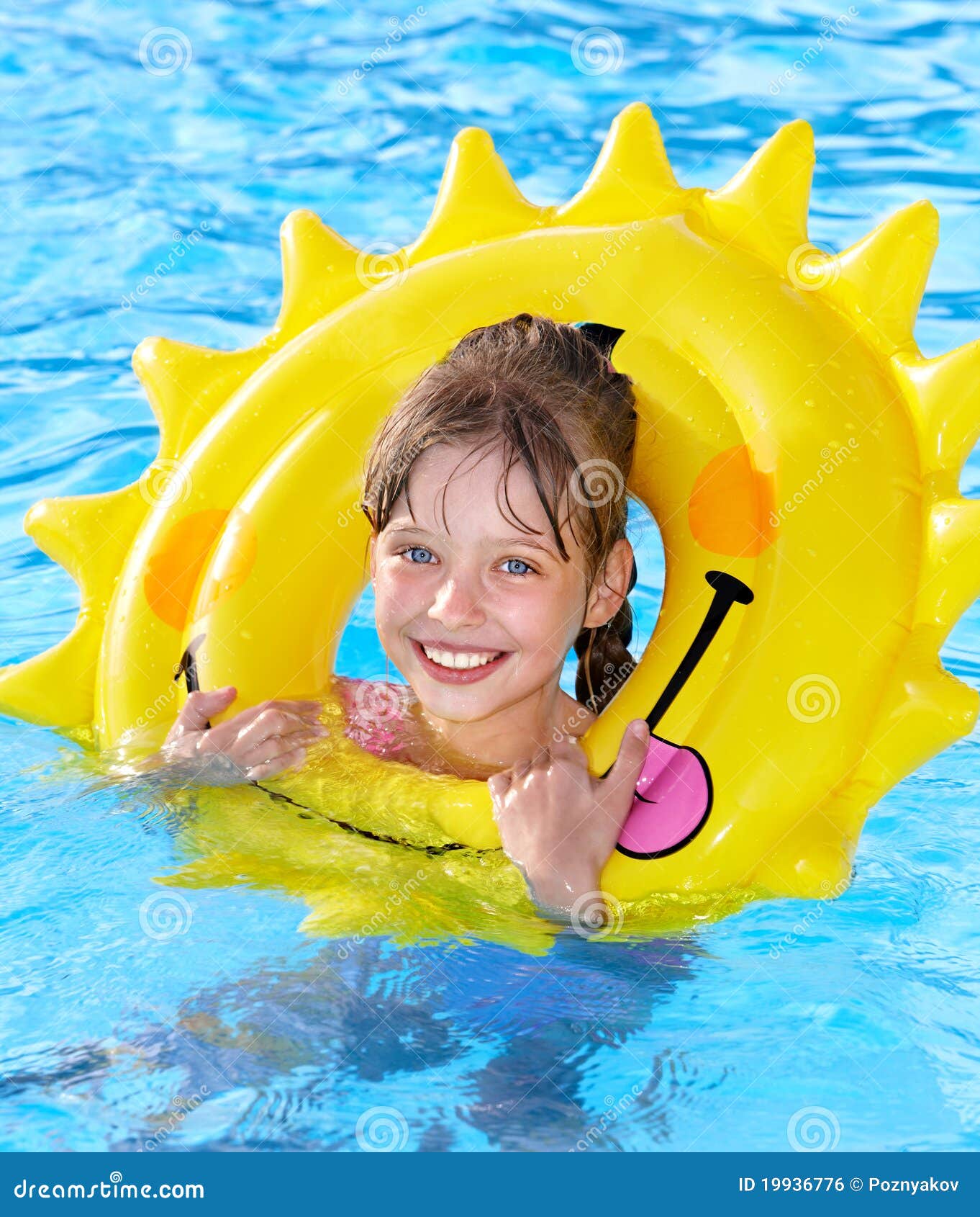 Kid Sitting on Inflatable Ring. Stock Photo - Image of float, smile ...