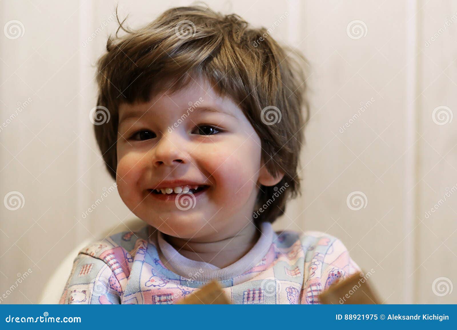 Kid Smiling and Have Fun White Background Stock Image - Image of ...