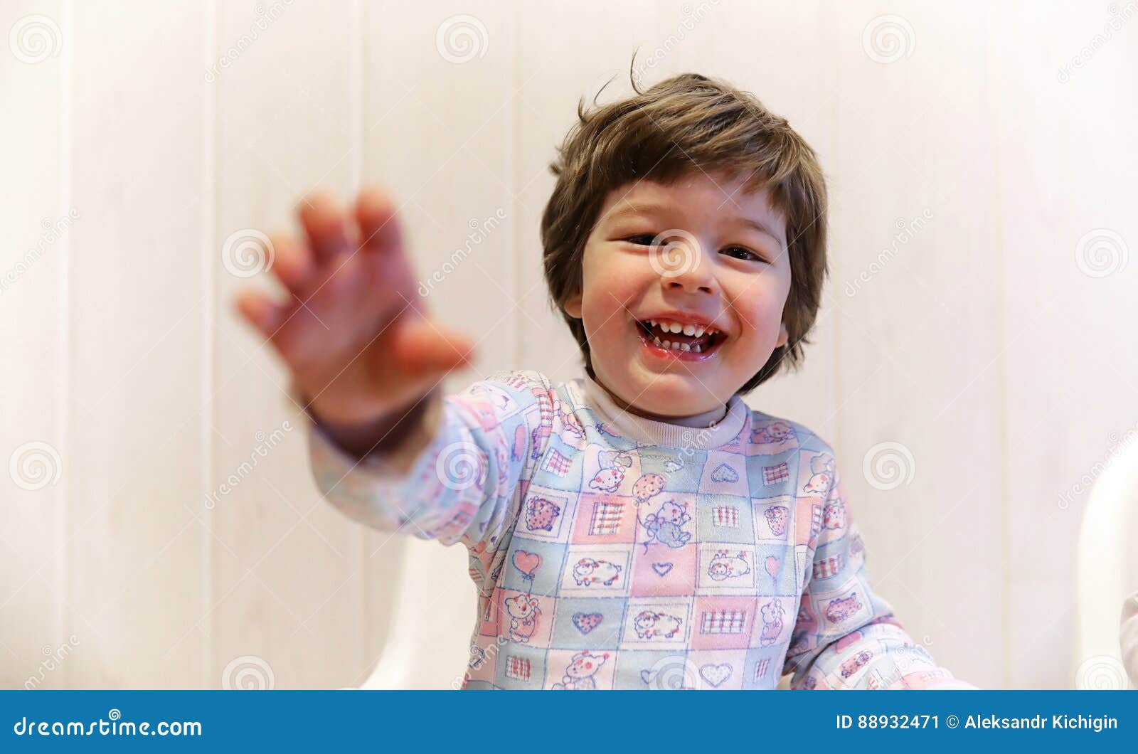 Kid Smiling and Have Fun White Background Stock Image - Image of little ...