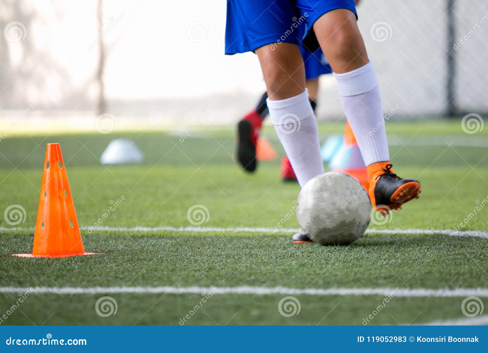 Kid Soccer Trap and Control the Soccer Ball Stock Image - Image of ...