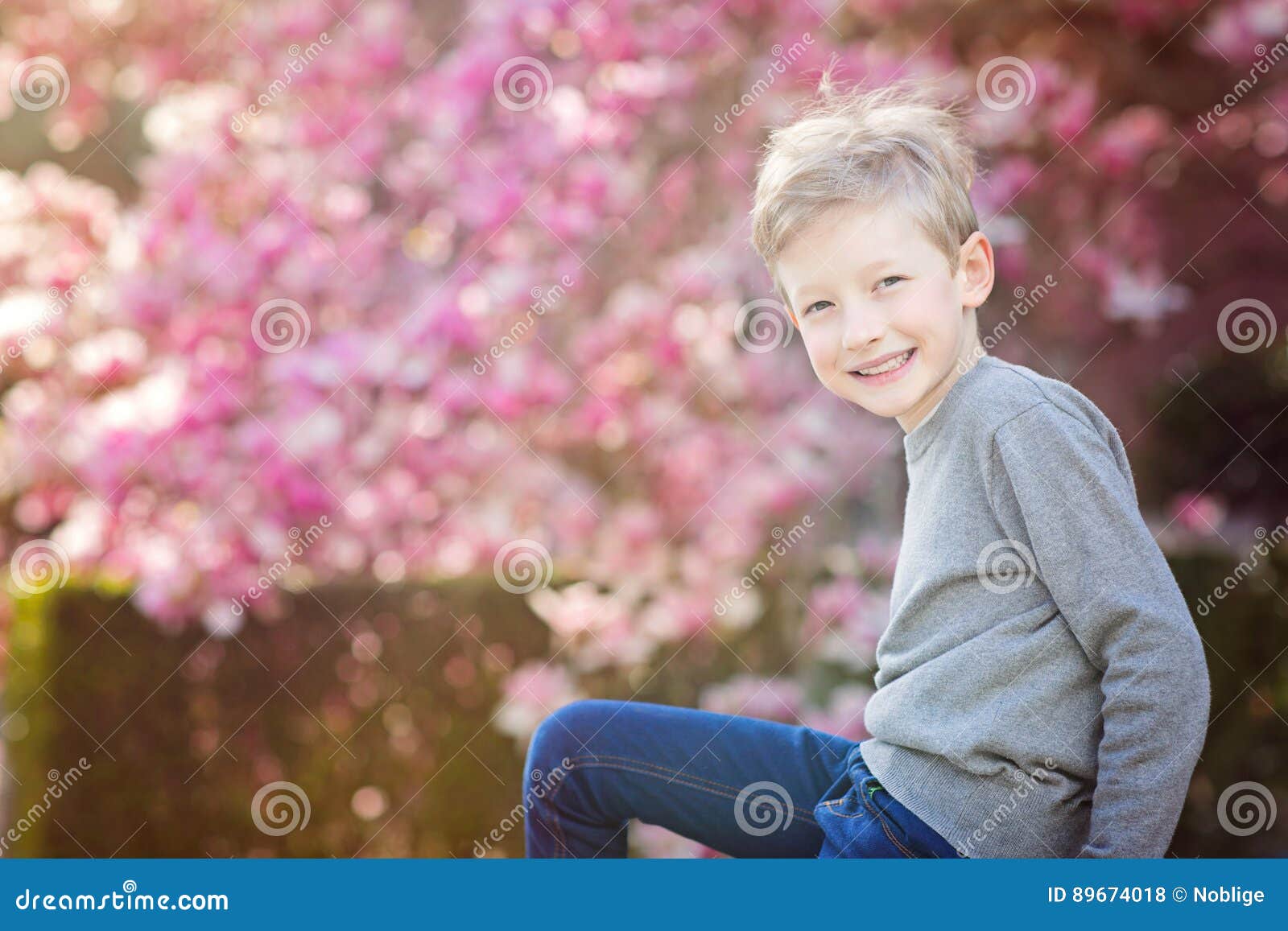 Kid at spring stock photo. Image of celebration, enjoying - 89674018