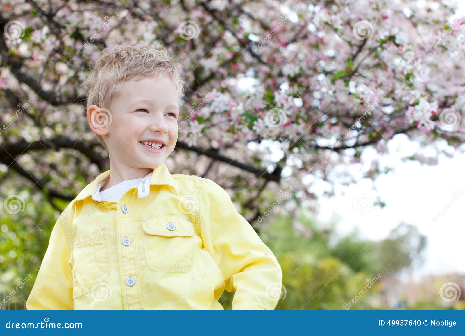 Kid at spring stock photo. Image of joyful, beautiful - 49937640