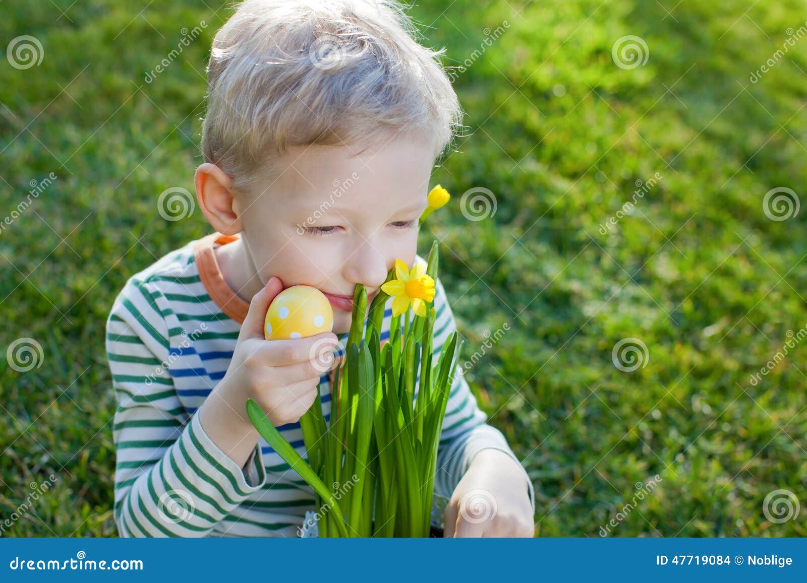 Kid at spring stock photo. Image of blond, childhood - 47719084