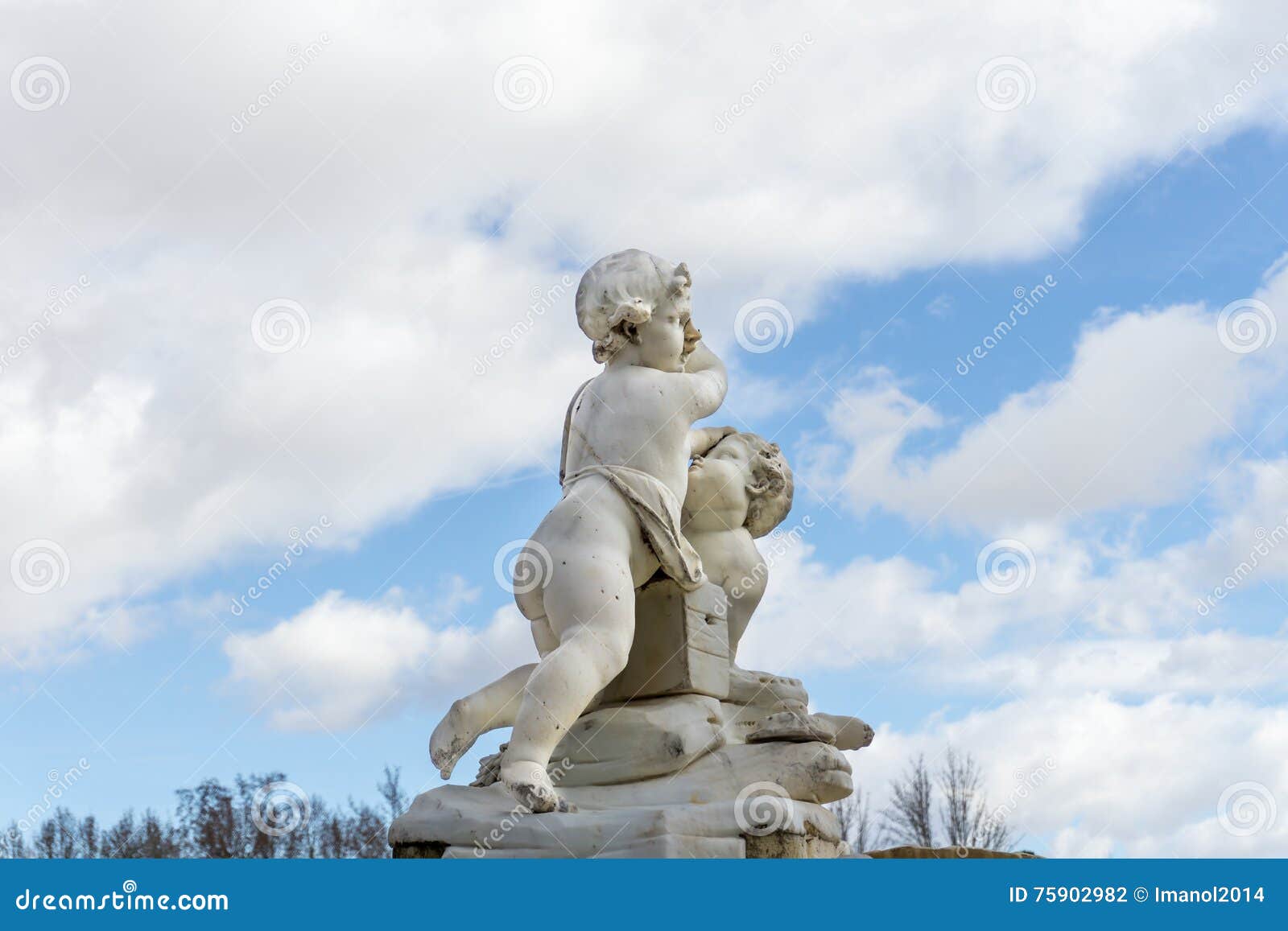 Kid statue in garden stock photo. Image of landmark, europe - 75902982