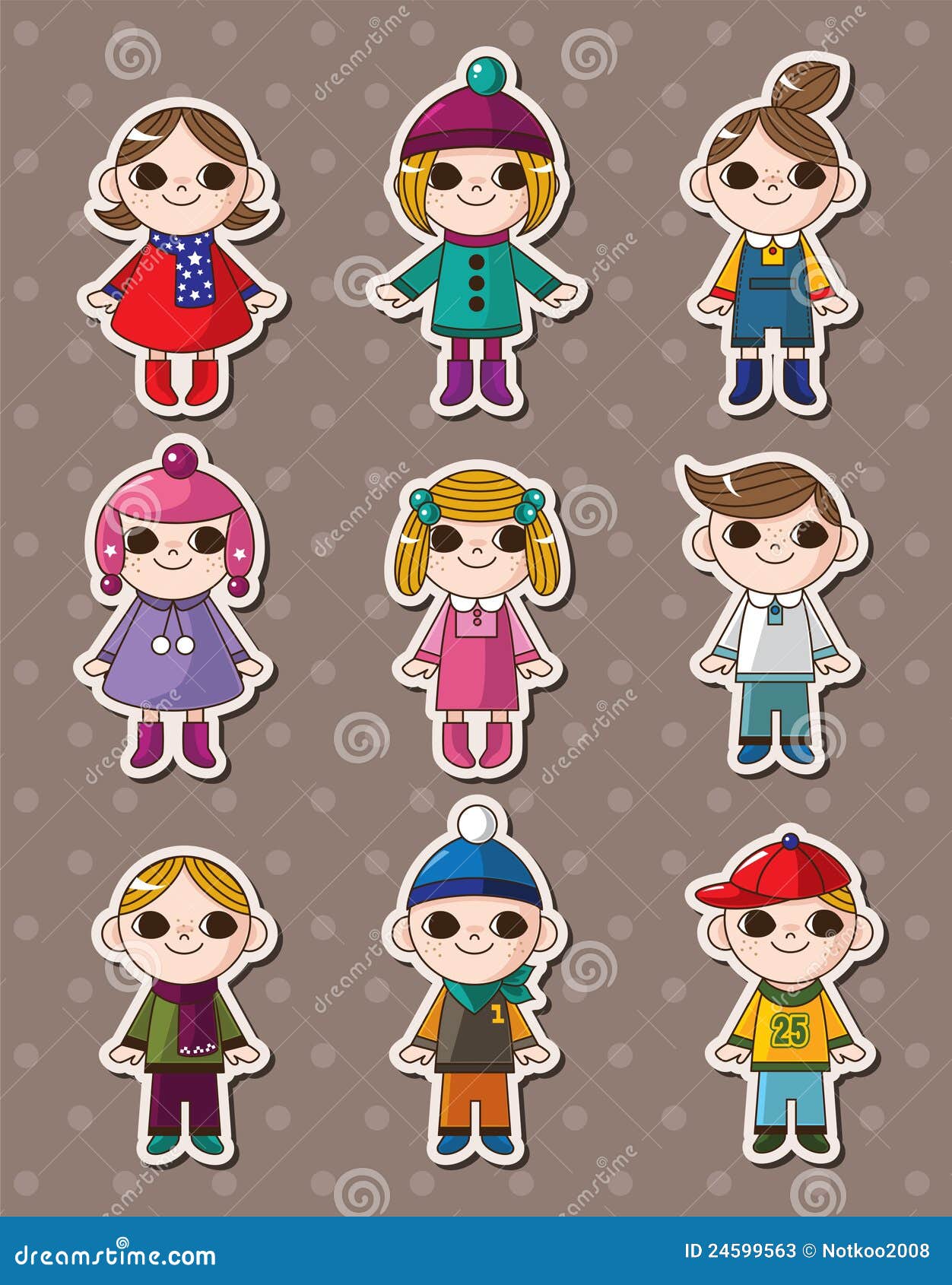 Kid stickers stock vector. Illustration of graphics, head - 24599563