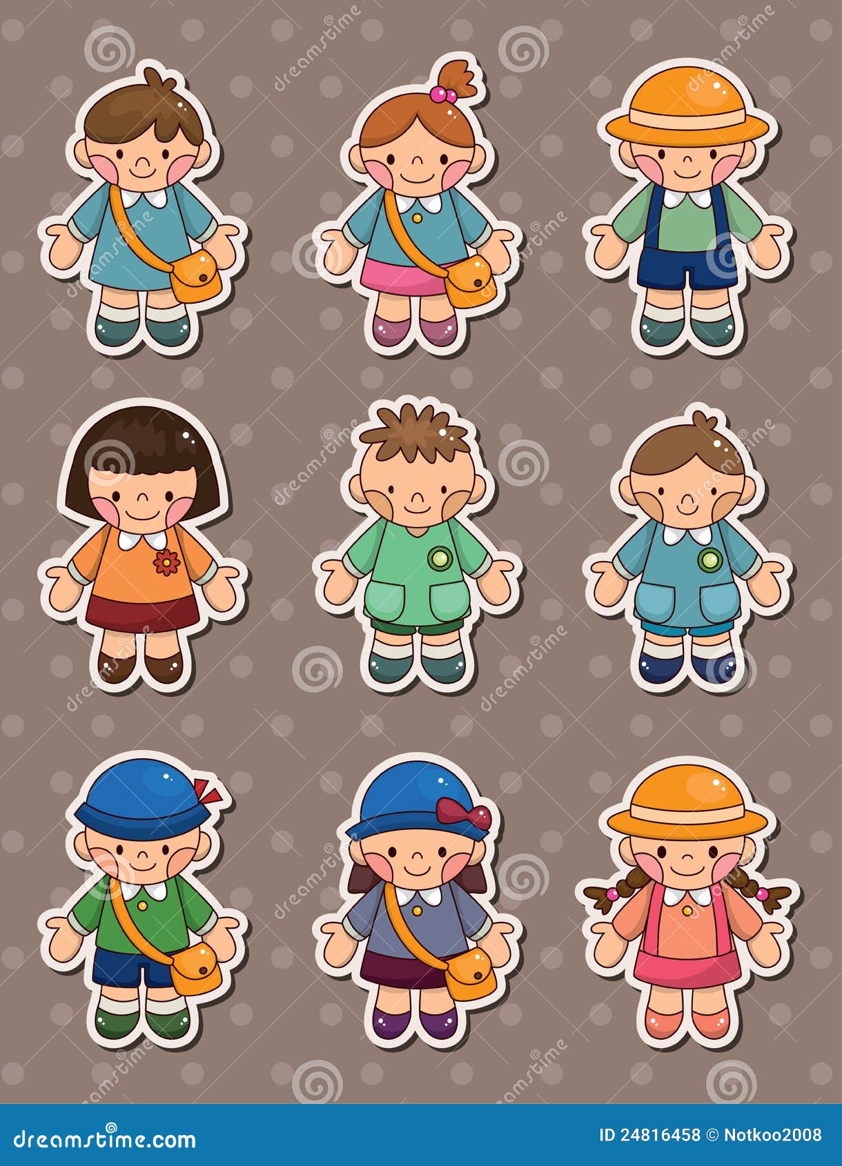 Kid stickers stock vector. Illustration of collection - 24816458