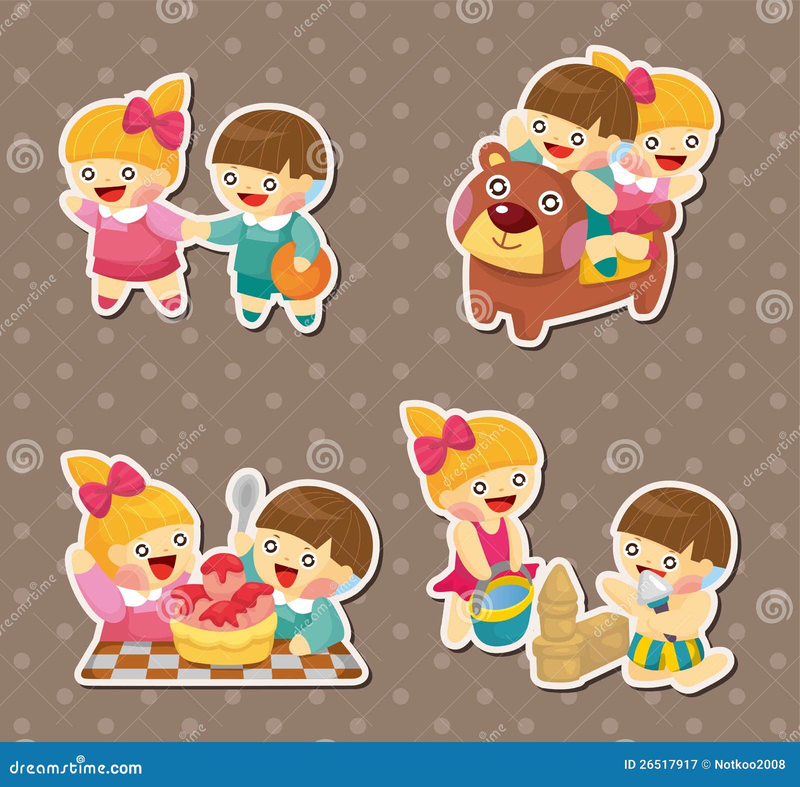 Kid stickers stock vector. Illustration of activities - 26517917