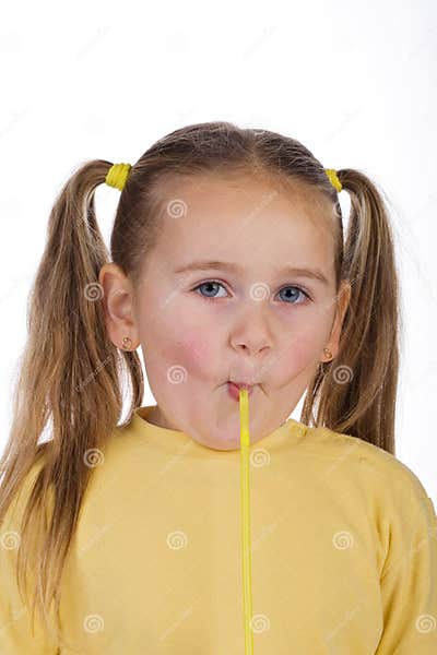 Kid and a straw stock image. Image of isolated, straw - 1650211