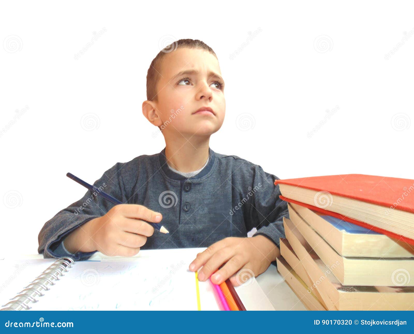 Kid studding stock photo. Image of people, thinking, educational - 90170320