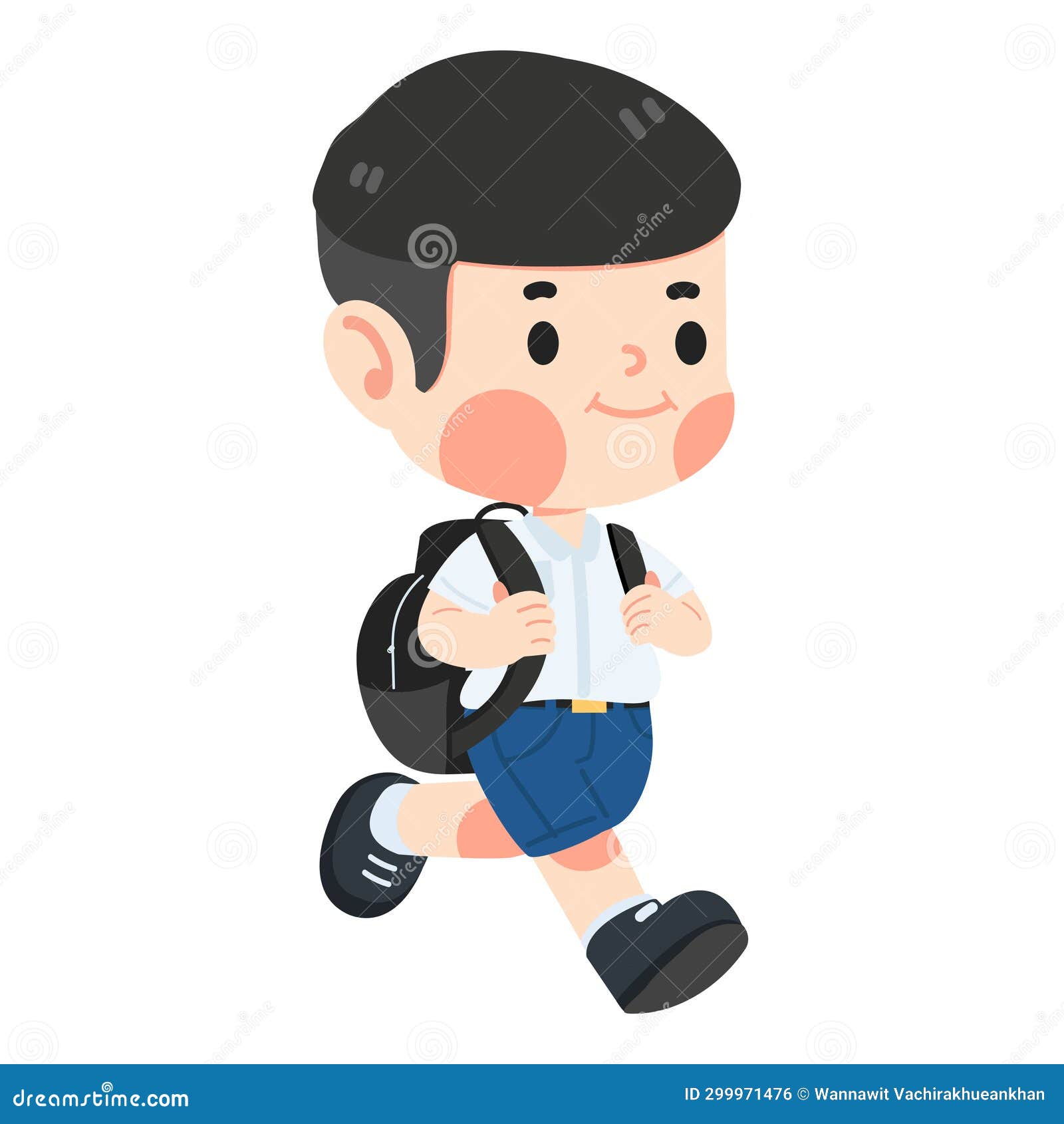 Kid Student with Backpack Vector Stock Illustration - Illustration of ...
