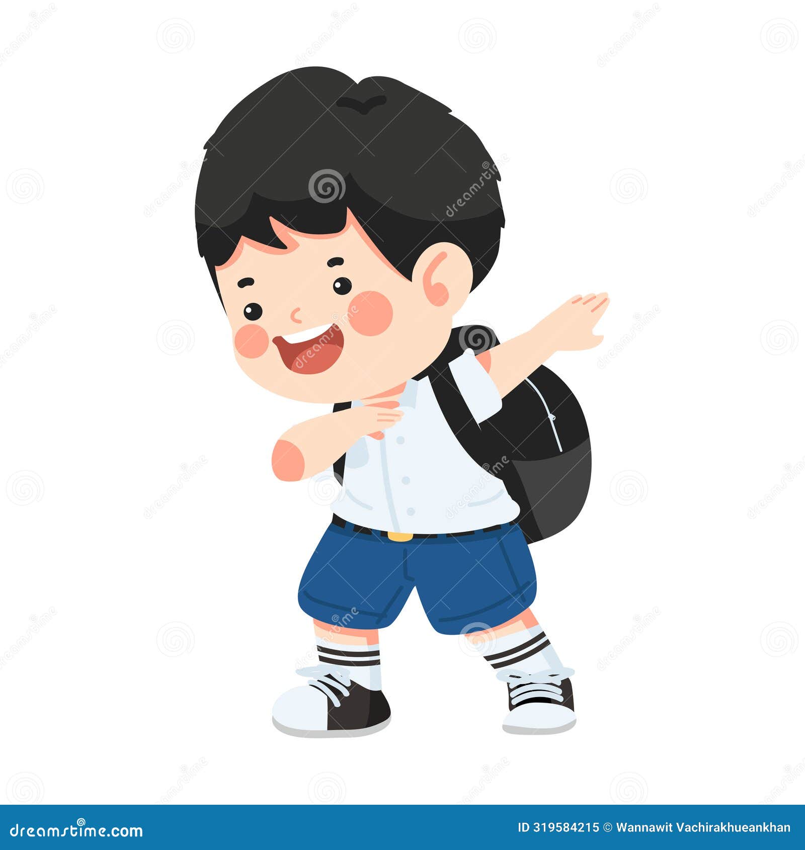 Kid Student Doing Dab Dance Stock Vector - Illustration of male, talent ...