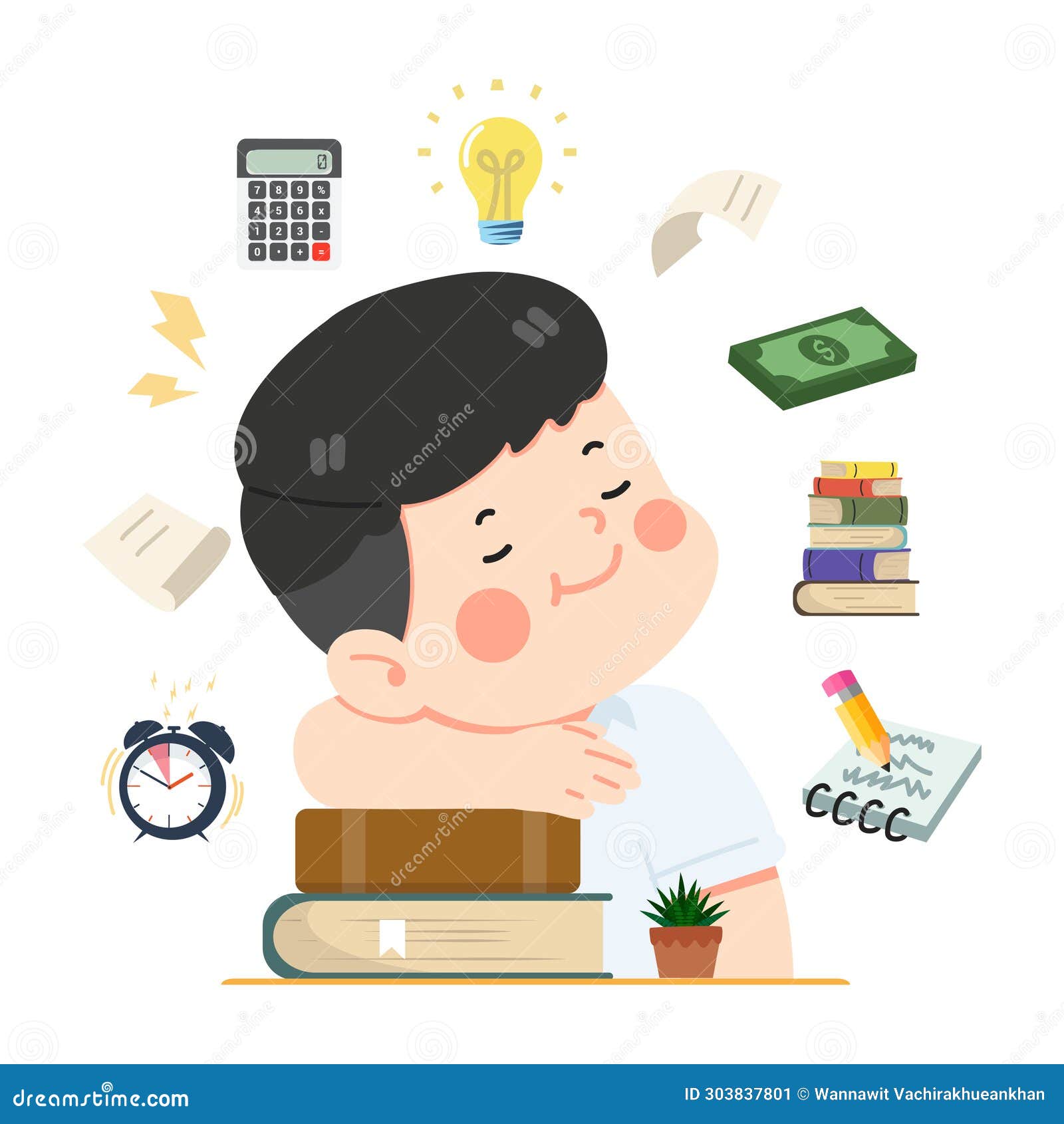 Kid Student Multitask Activities Concept Stock Vector - Illustration of ...