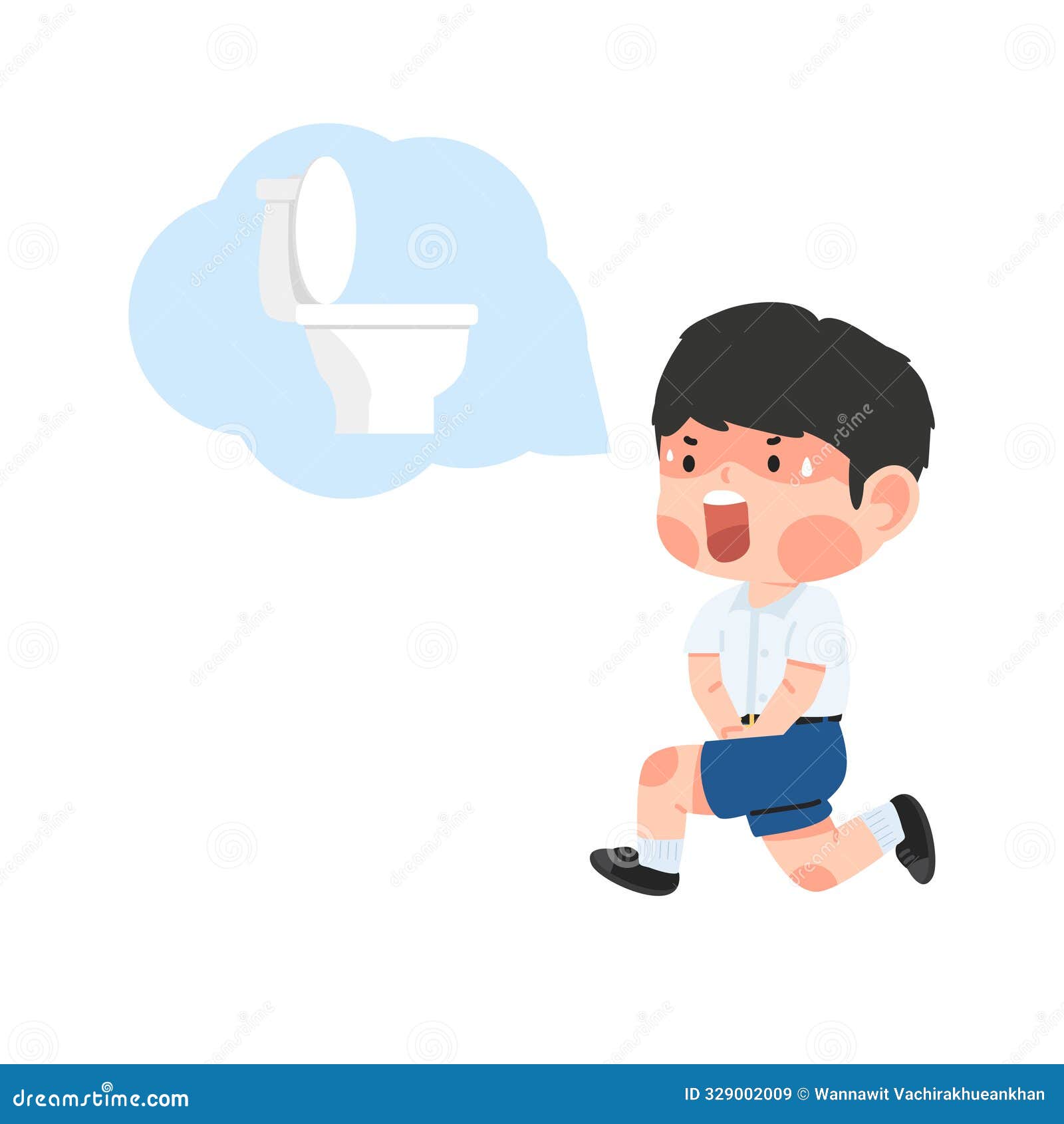 Kid Student Need a Pee Go To the Toilet Stock Vector - Illustration of ...