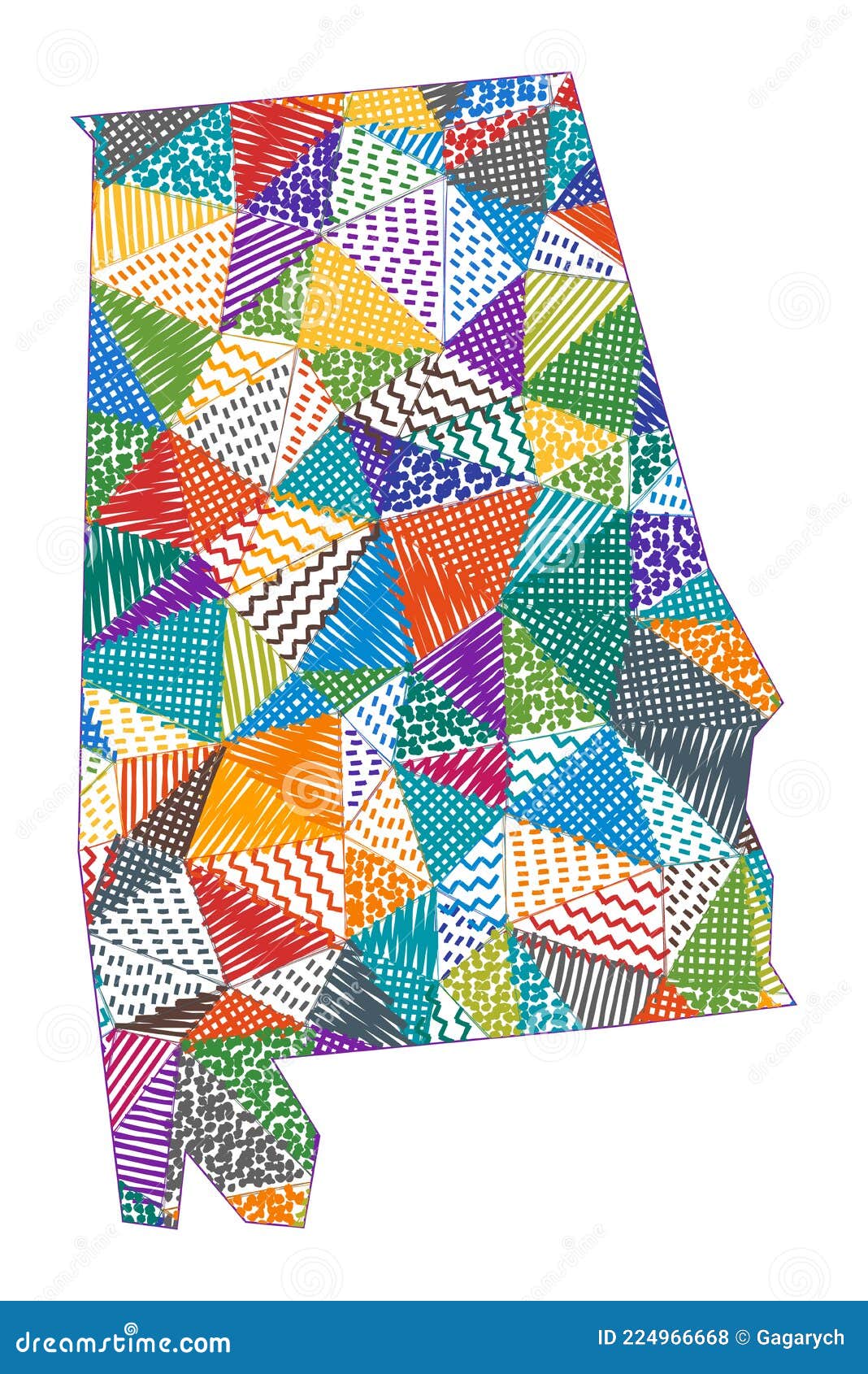 Kid style map of Alabama. stock vector. Illustration of handdrawn ...