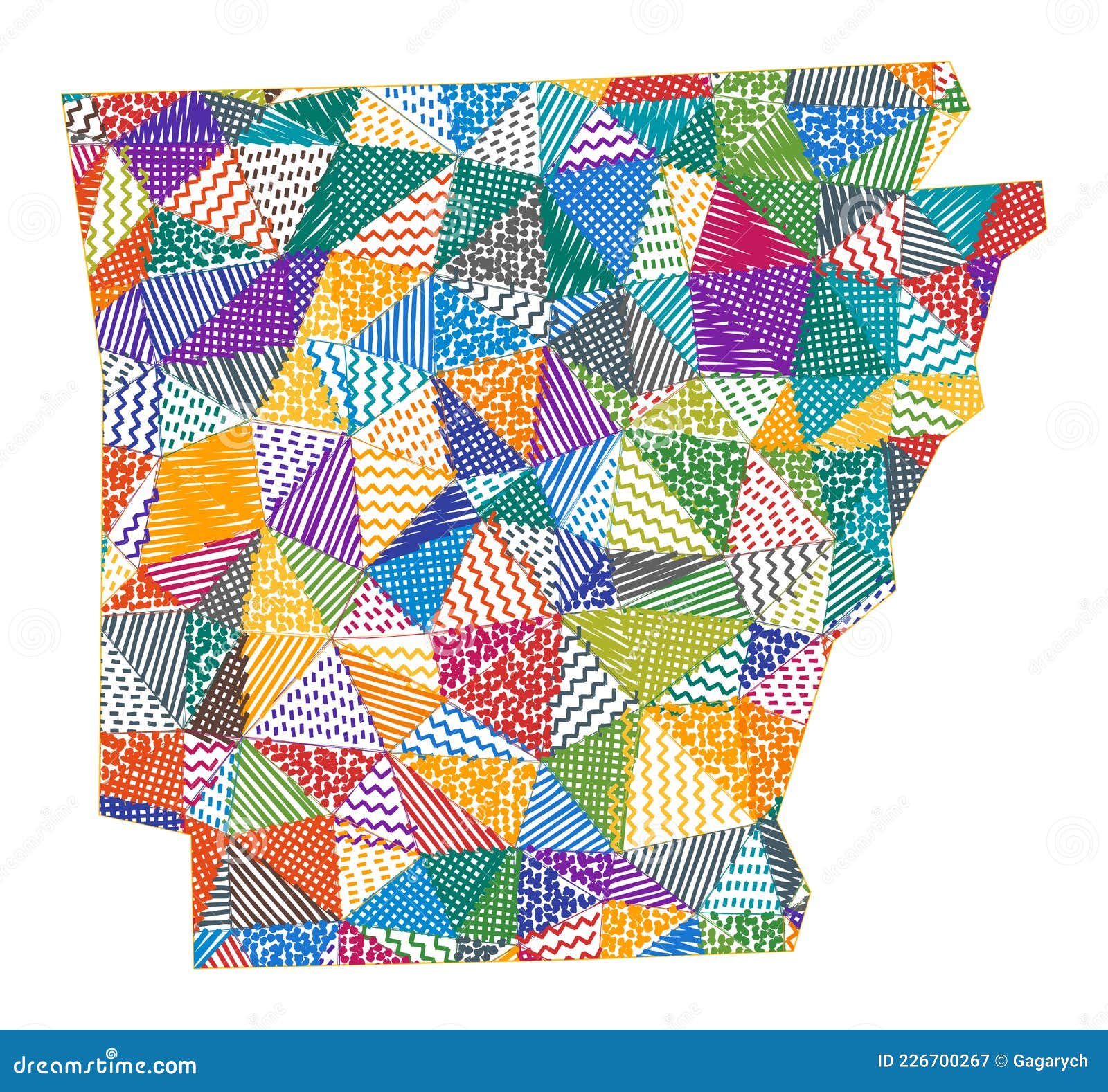 Arkansas. Hand Drawn USA State Name Inside State Silhouette. Vector ...