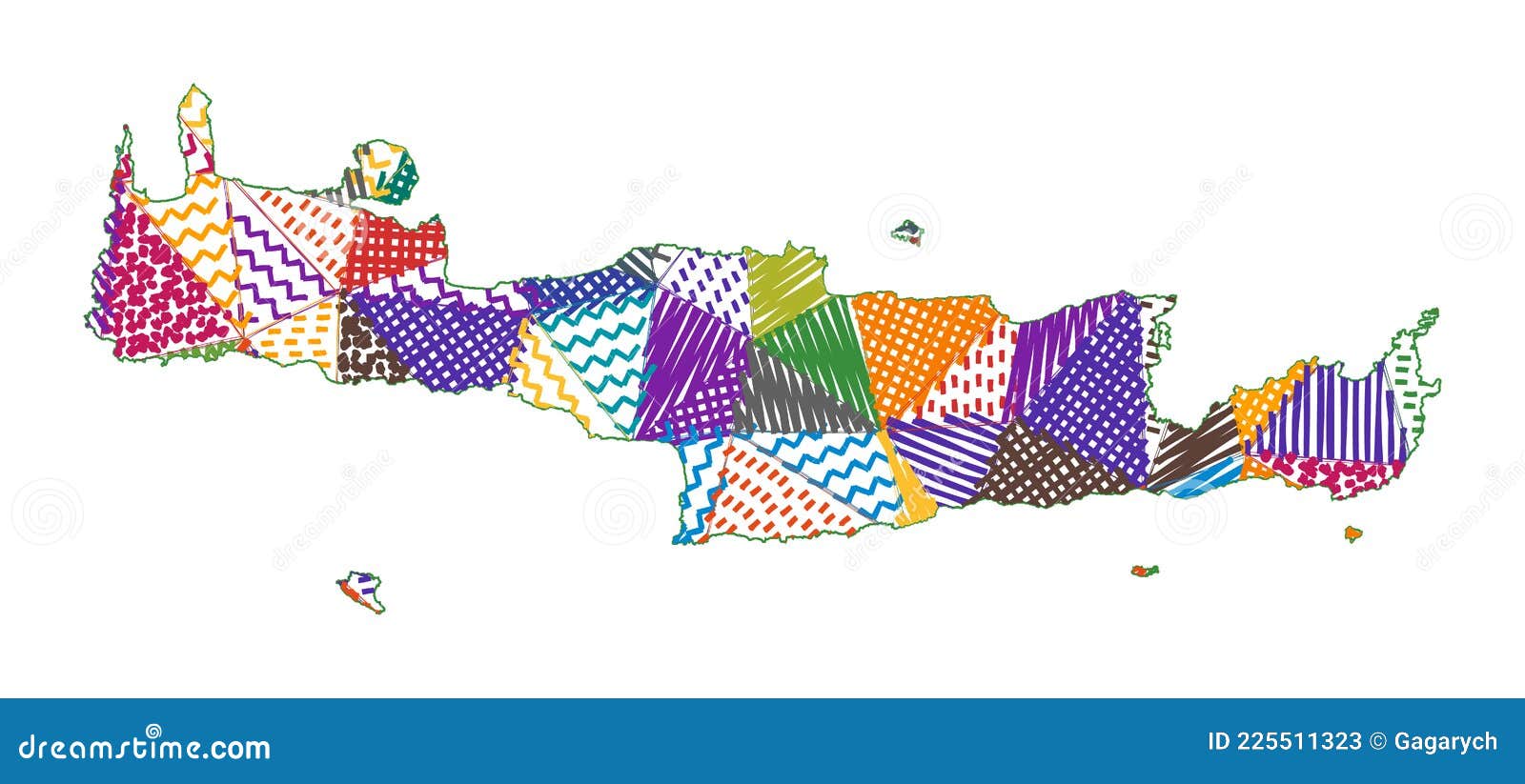 Kid style map of Crete. stock vector. Illustration of nature - 225511323